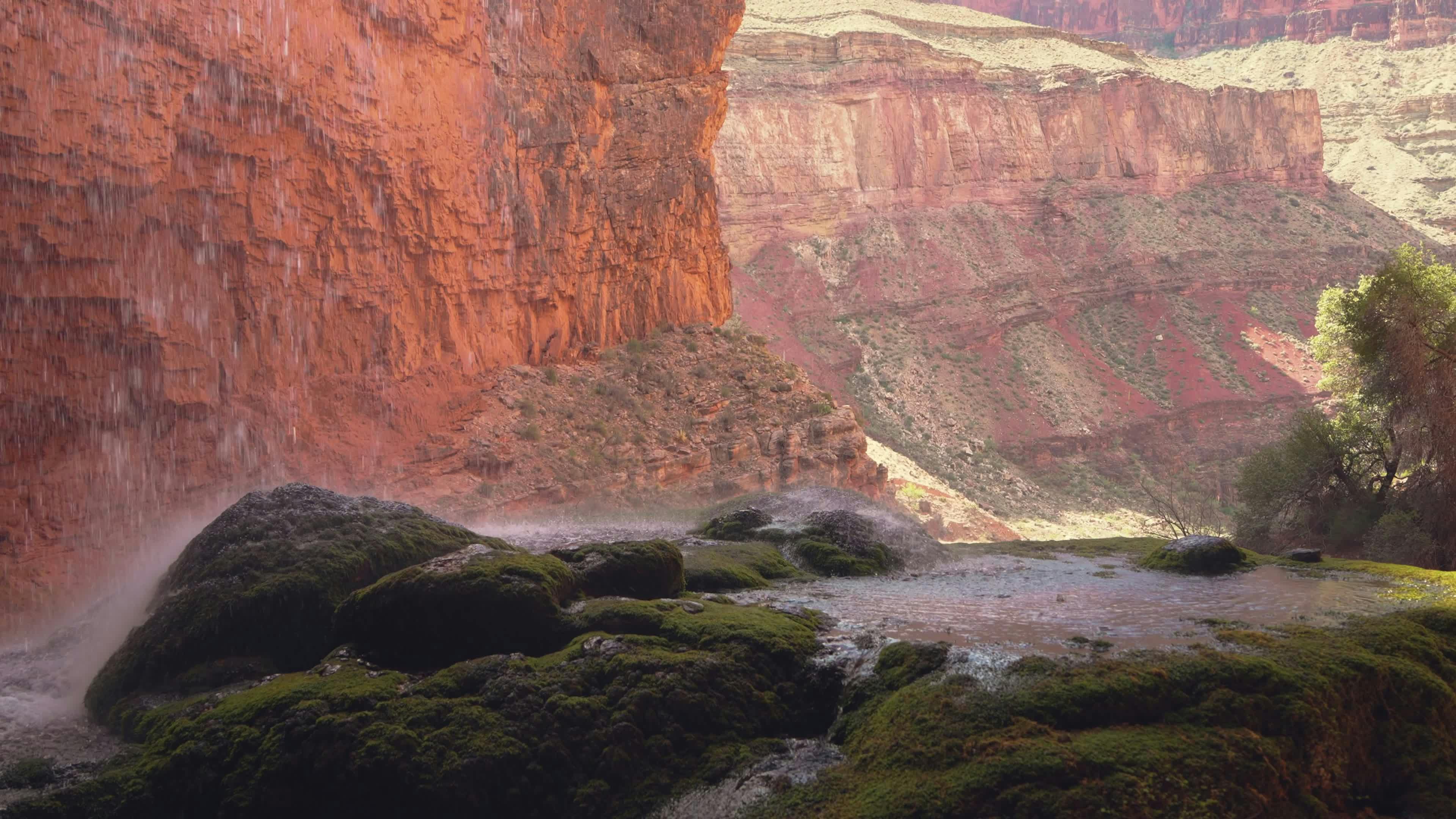 Majestic Grand Canyon Waterfall Landscape Free Stock Video Footage ...