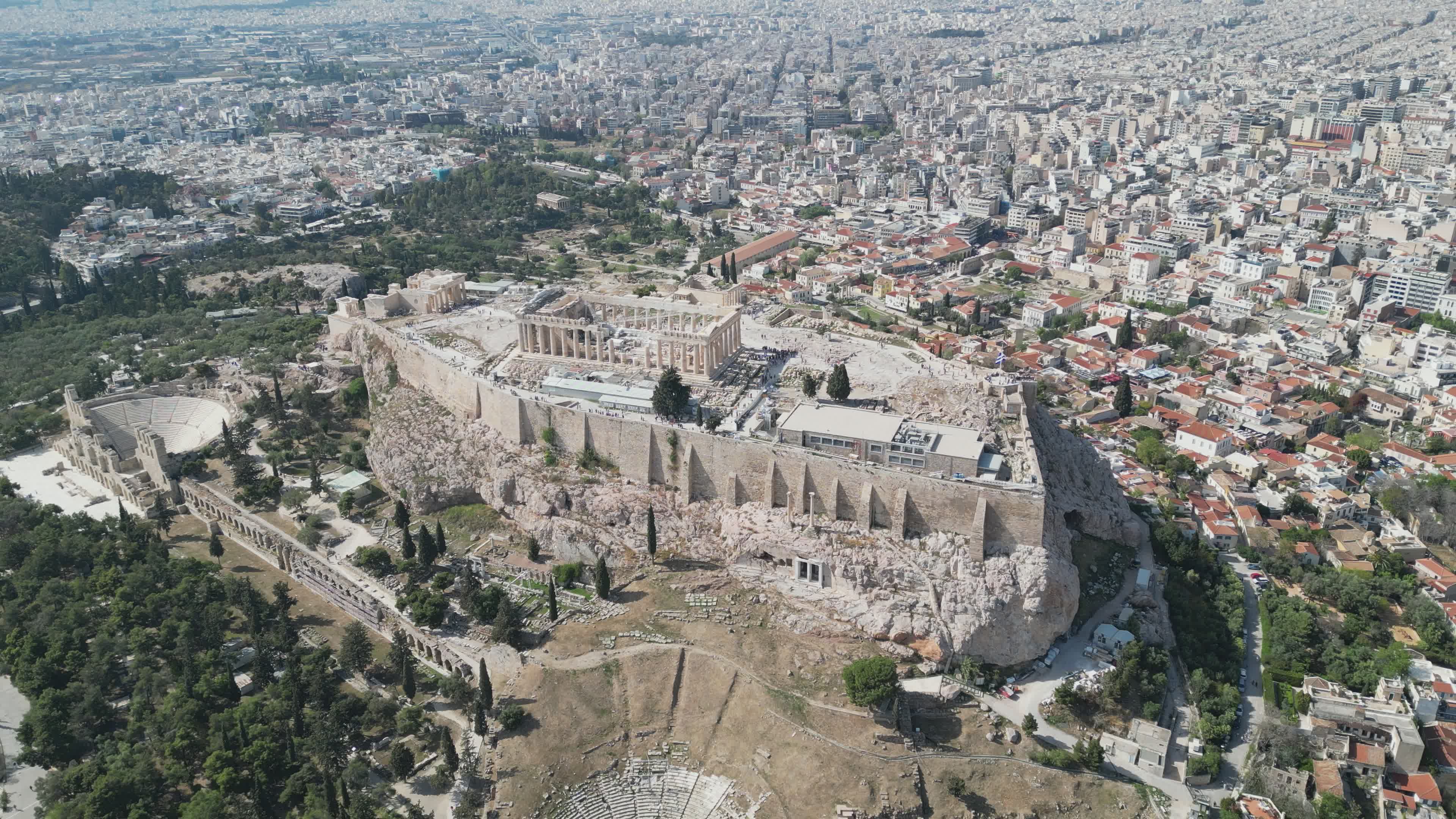 Stunning Aerial Footage of Athens Acropolis Free Stock Video Footage ...