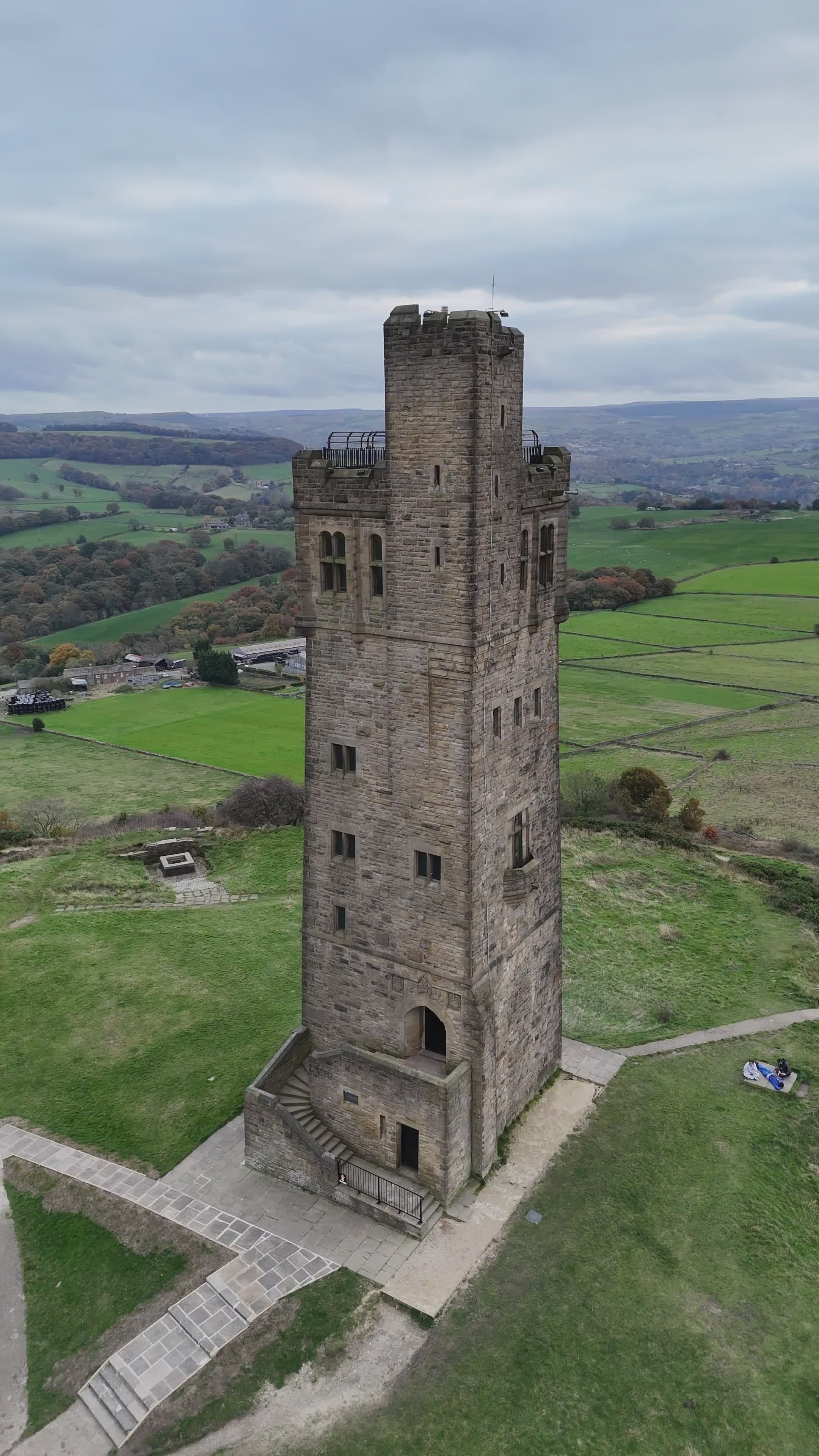 Aerial View of Iconic Castle Hill Tower Free Stock Video Footage ...