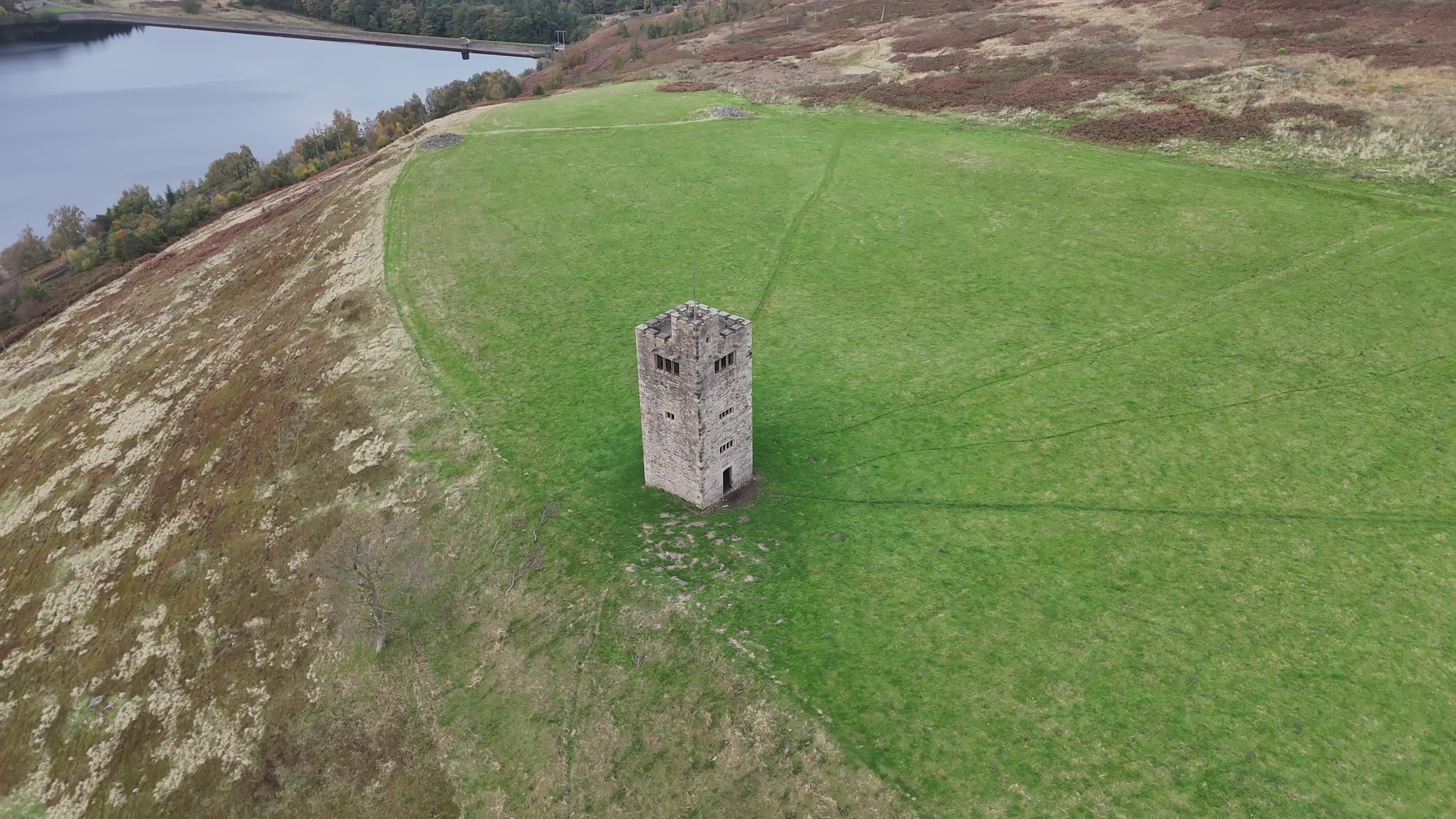 Scenic Aerial View of Ancient Watchtower Free Stock Video Footage ...