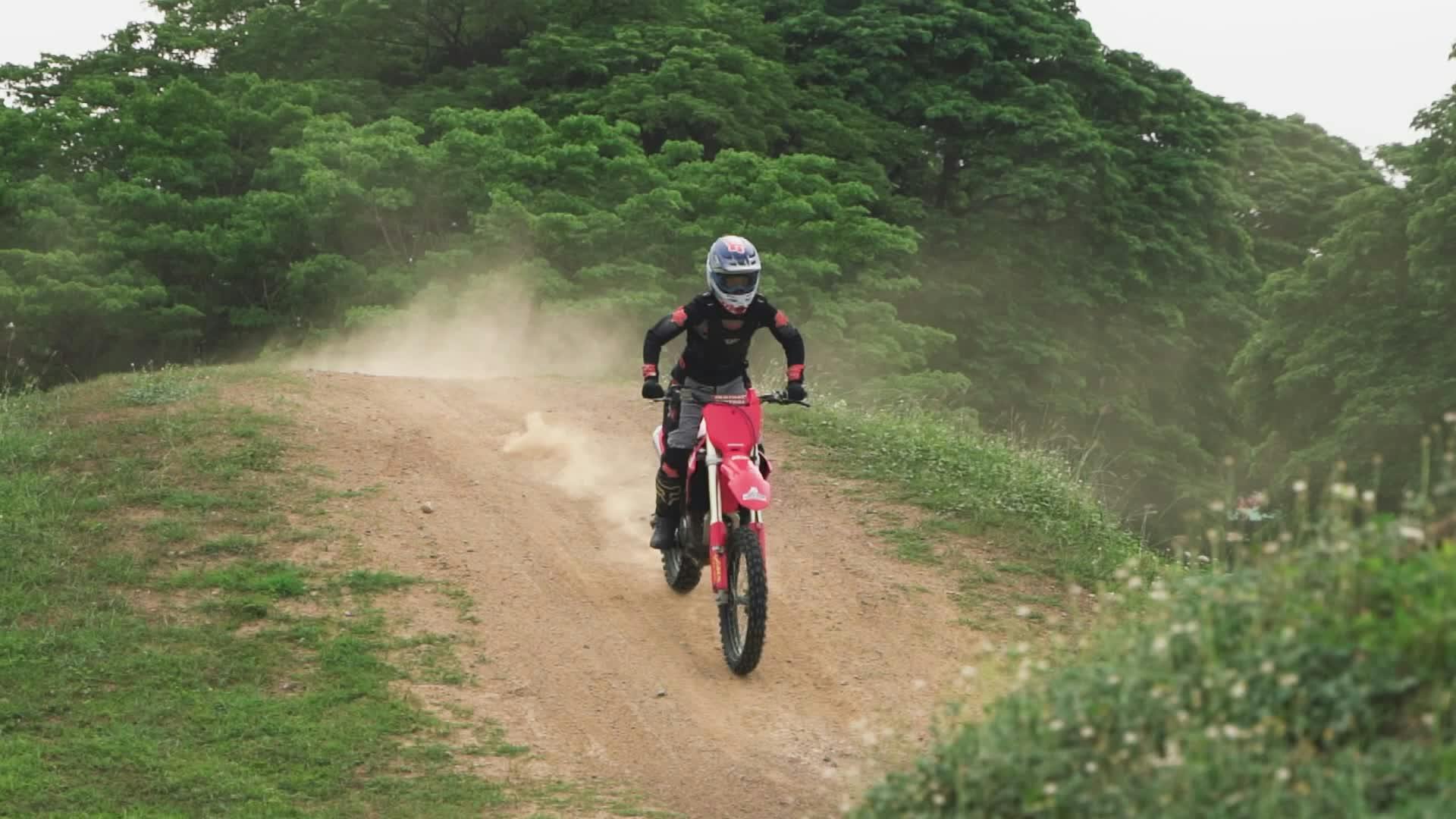 Dynamic Dirt Bike Jump in Lush Greenery Free Stock Video Footage ...