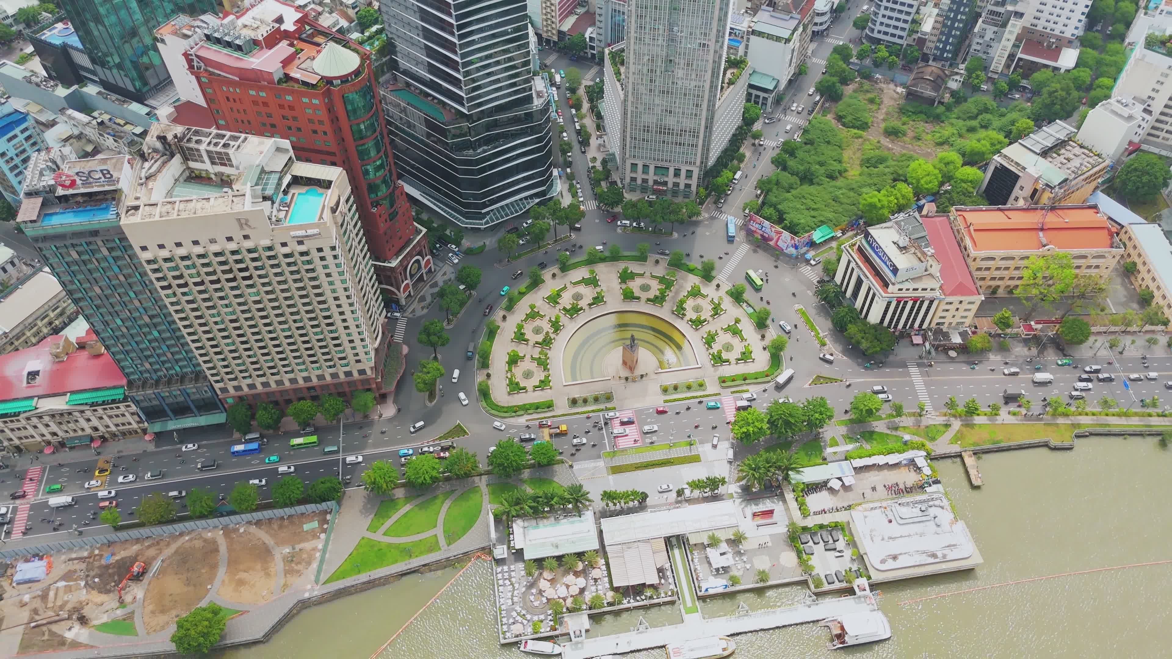 Aerial View of Landmark in Ho Chi Minh City Free Stock Video Footage ...