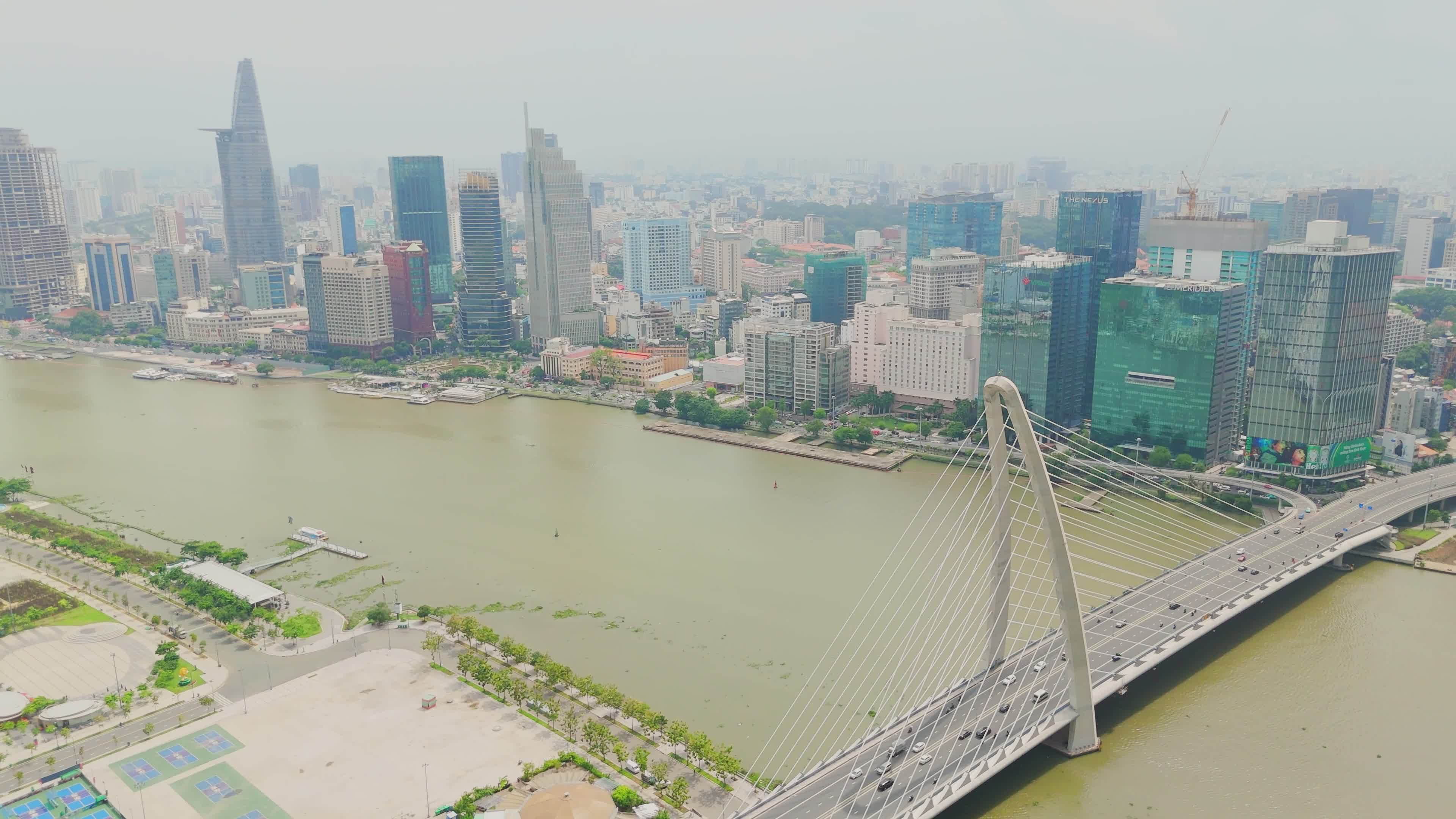 Aerial View of Ho Chi Minh City Skyline Free Stock Video Footage ...