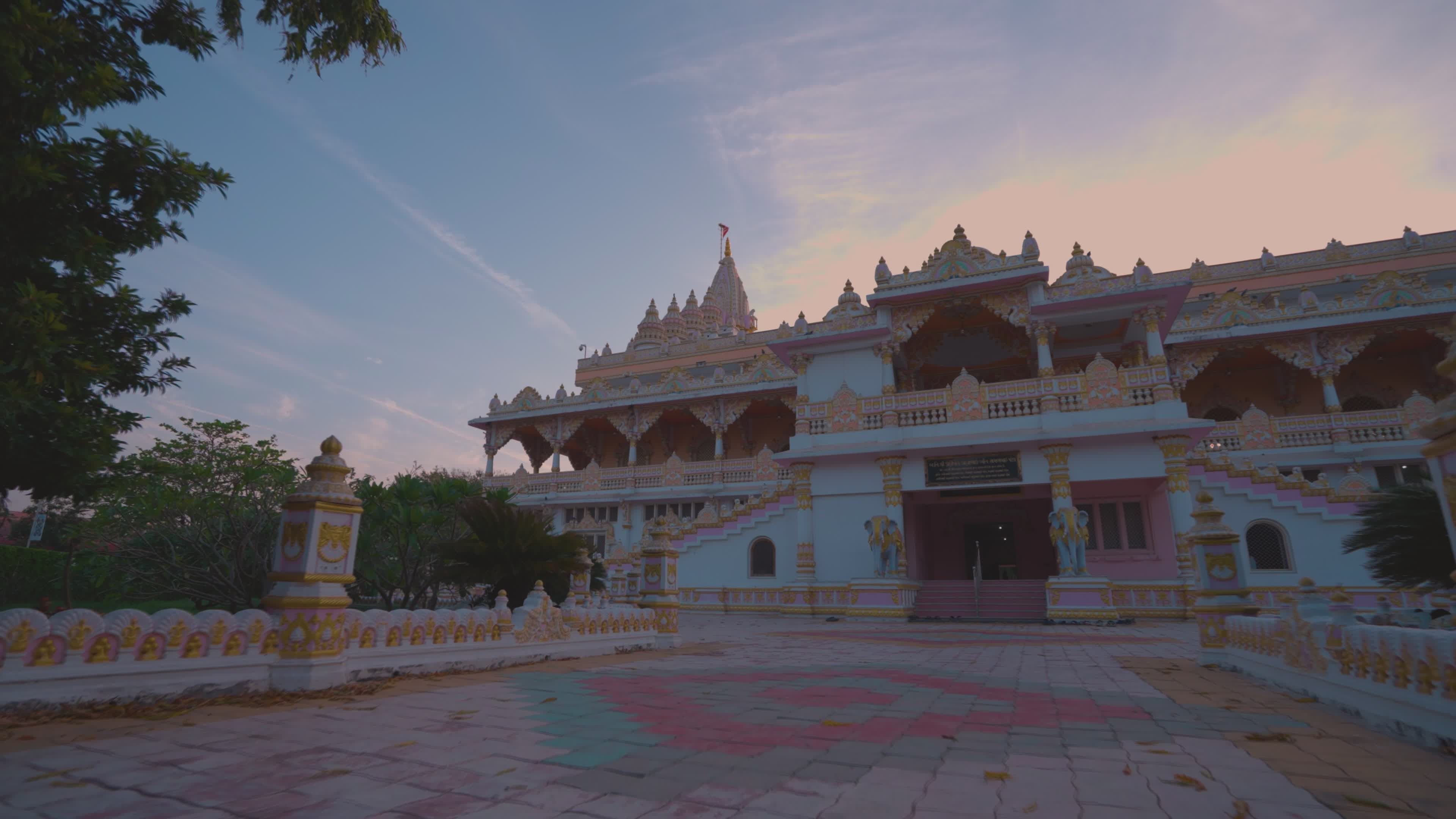 Aerial View of Hindu Temple with Lush Surroundings Free Stock Video ...