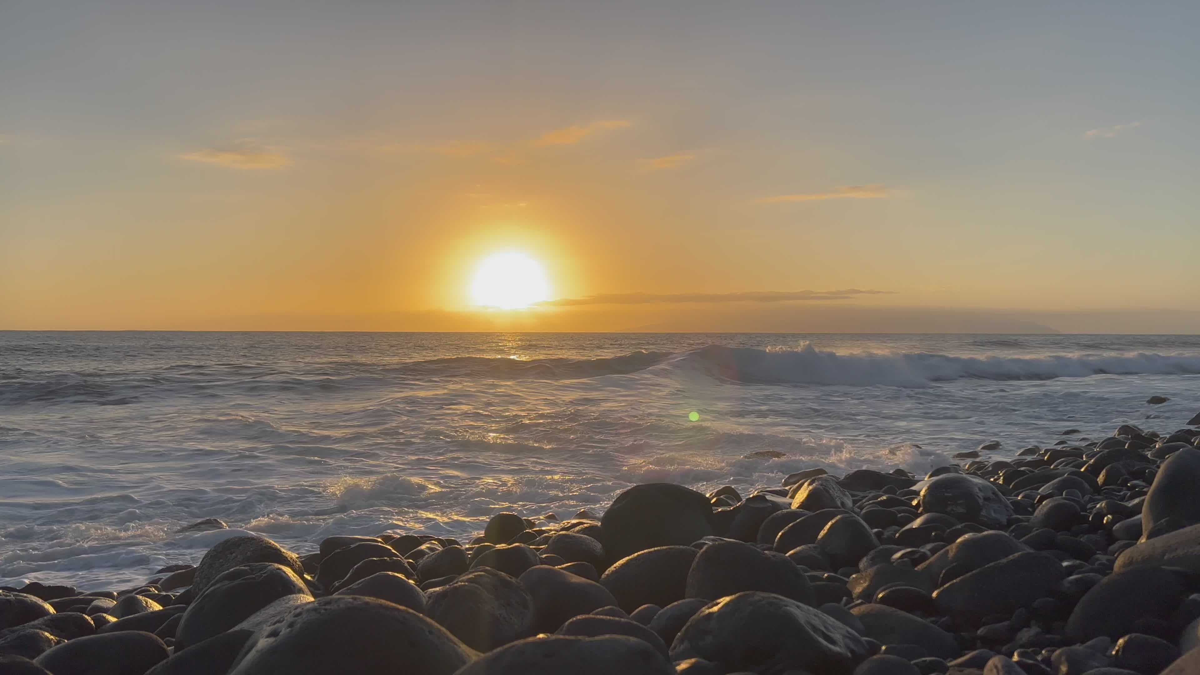 Stunning Sunset Over Pebble Beach Waves Free Stock Video Footage ...