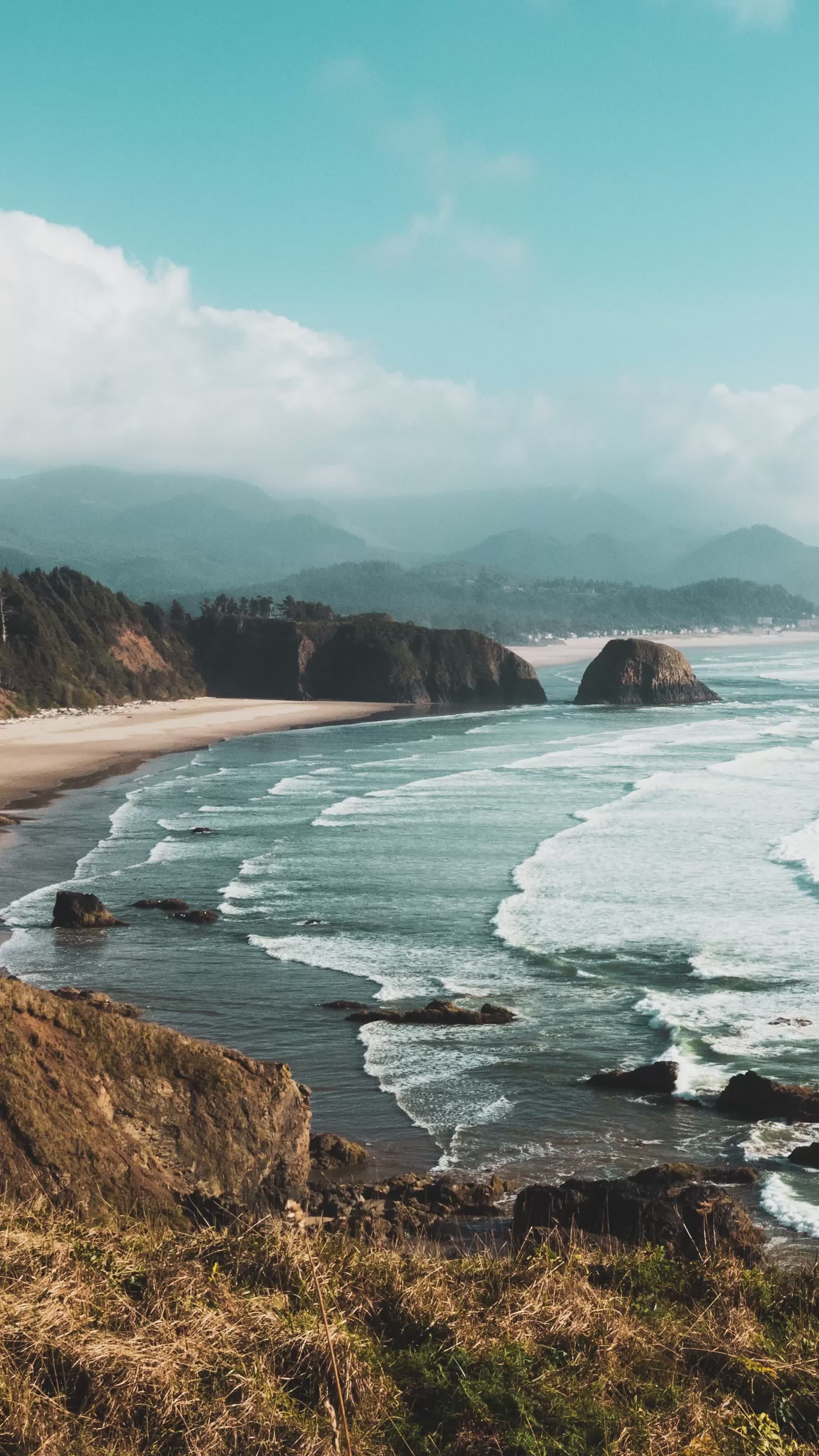 Dramatic Oregon Coastline at Cannon Beach Free Stock Video Footage ...