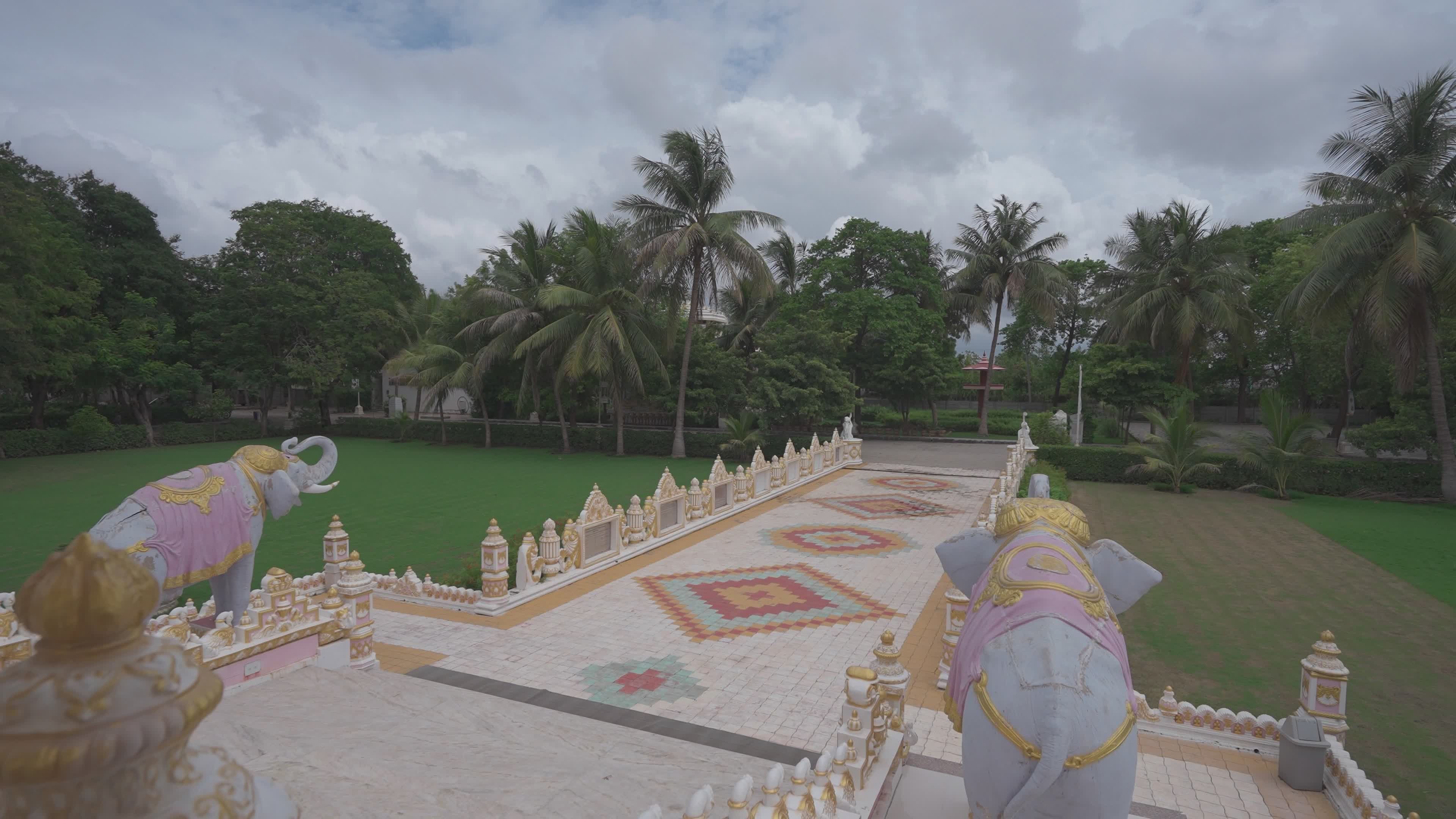 Aerial View of Hindu Temple with Lush Surroundings Free Stock Video ...