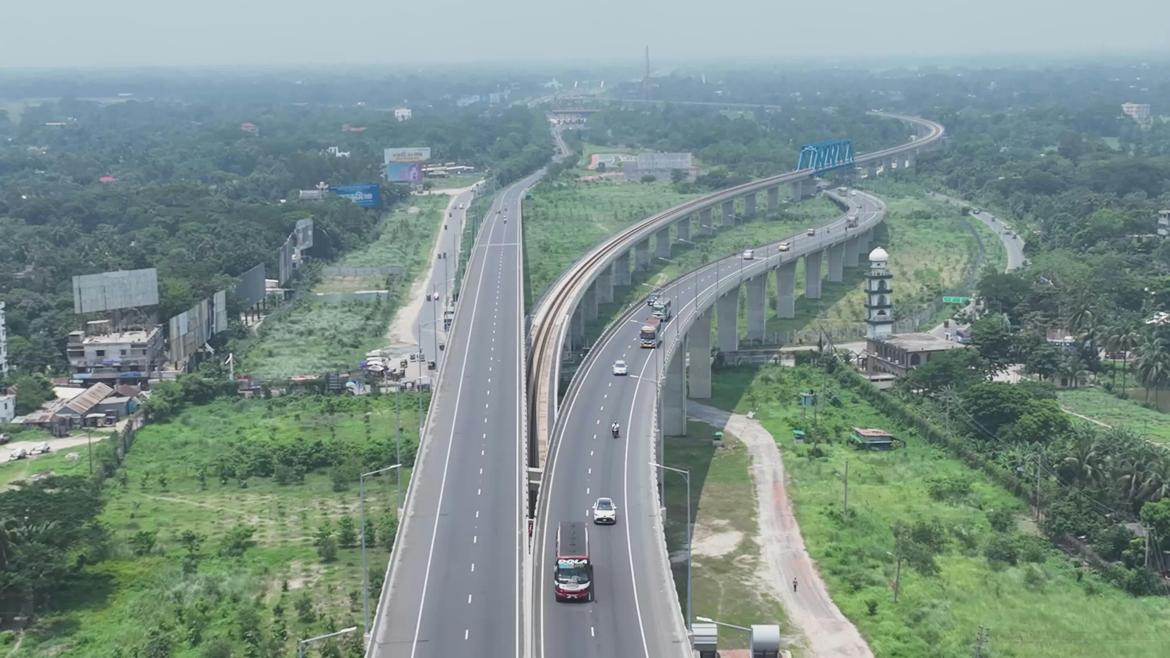 A Car Crossing the Amona Bridge in India Free Stock Video Footage ...