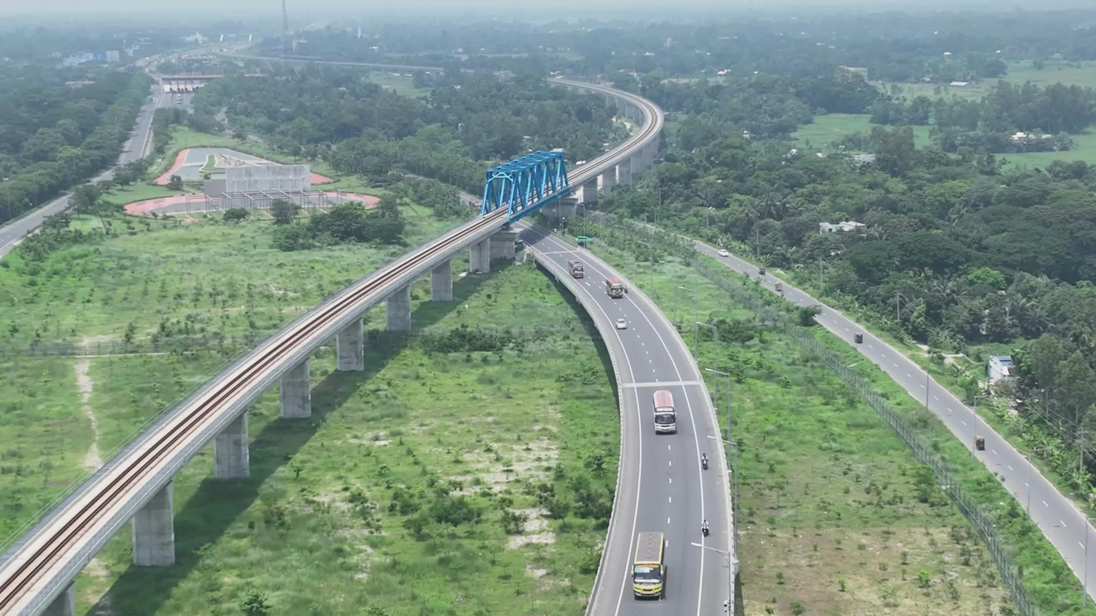 Aerial View of Padma Bridge in Bangladesh Free Stock Video Footage ...