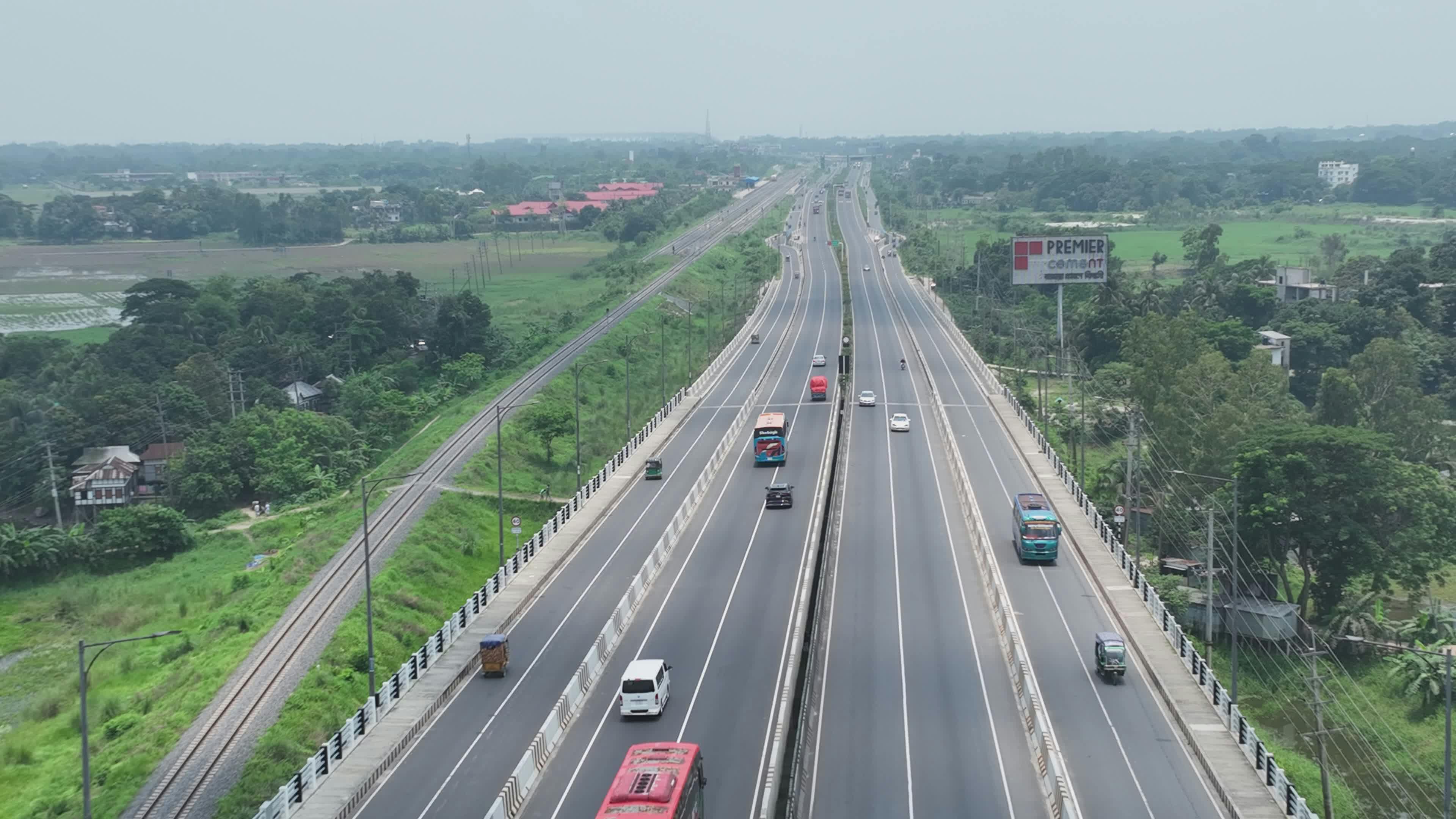 Aerial View of Dhaka-Mawa Expressway Traffic Free Stock Video Footage ...