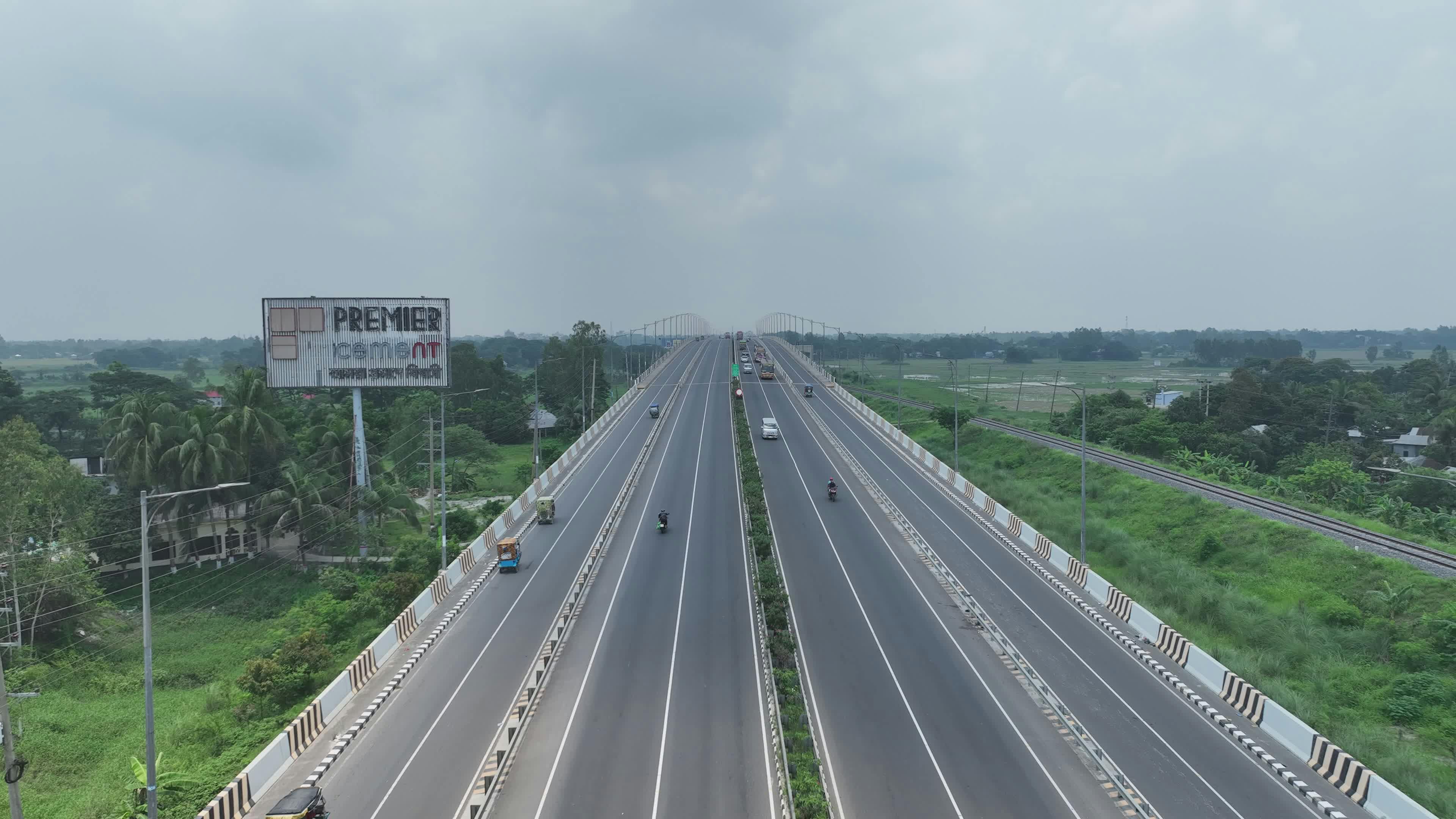 Aerial View of Dhaka-Mawa Expressway Traffic Free Stock Video Footage ...