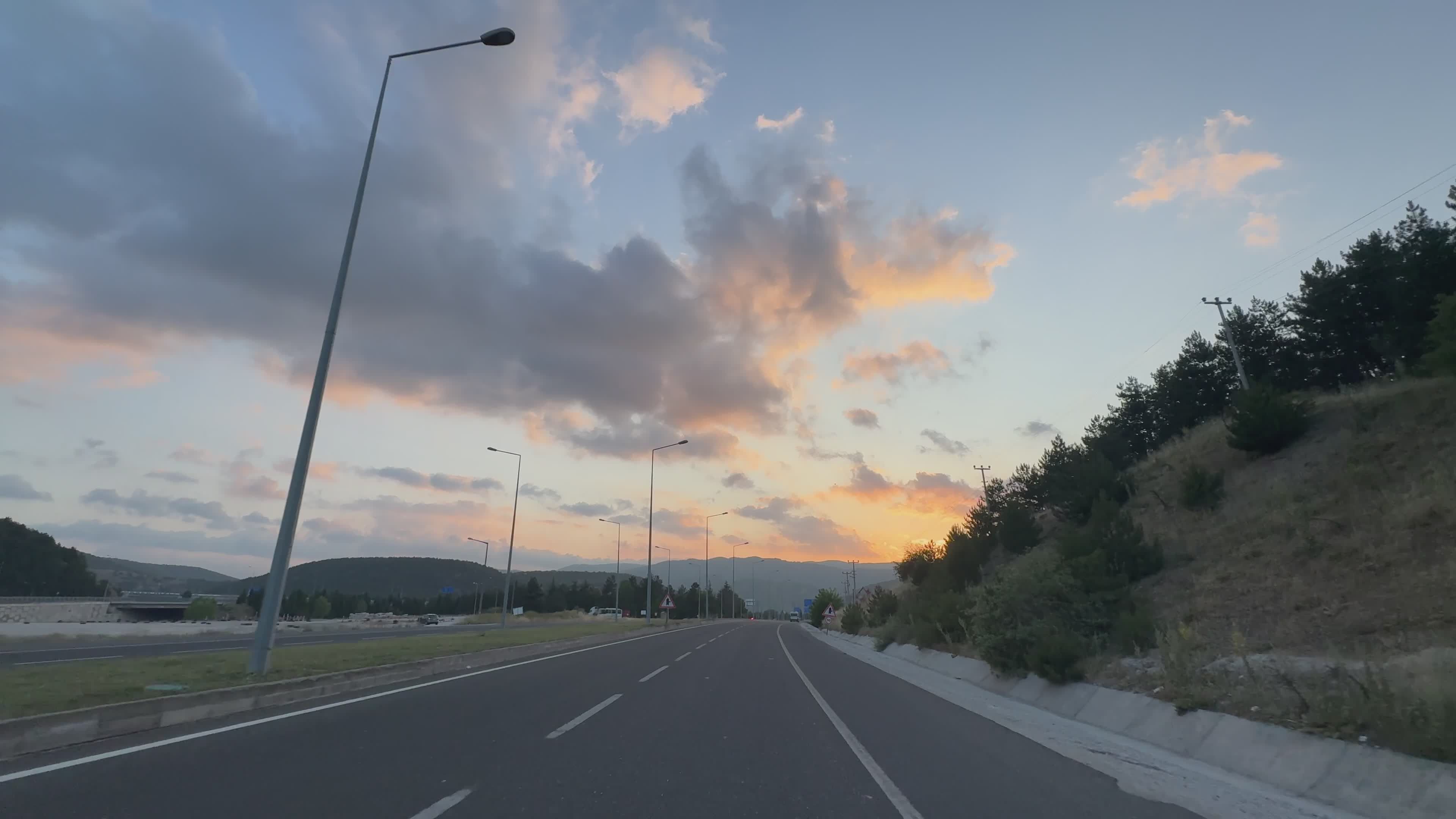 Scenic Drive at Evening Sunset Free Stock Video Footage, Royalty-Free ...