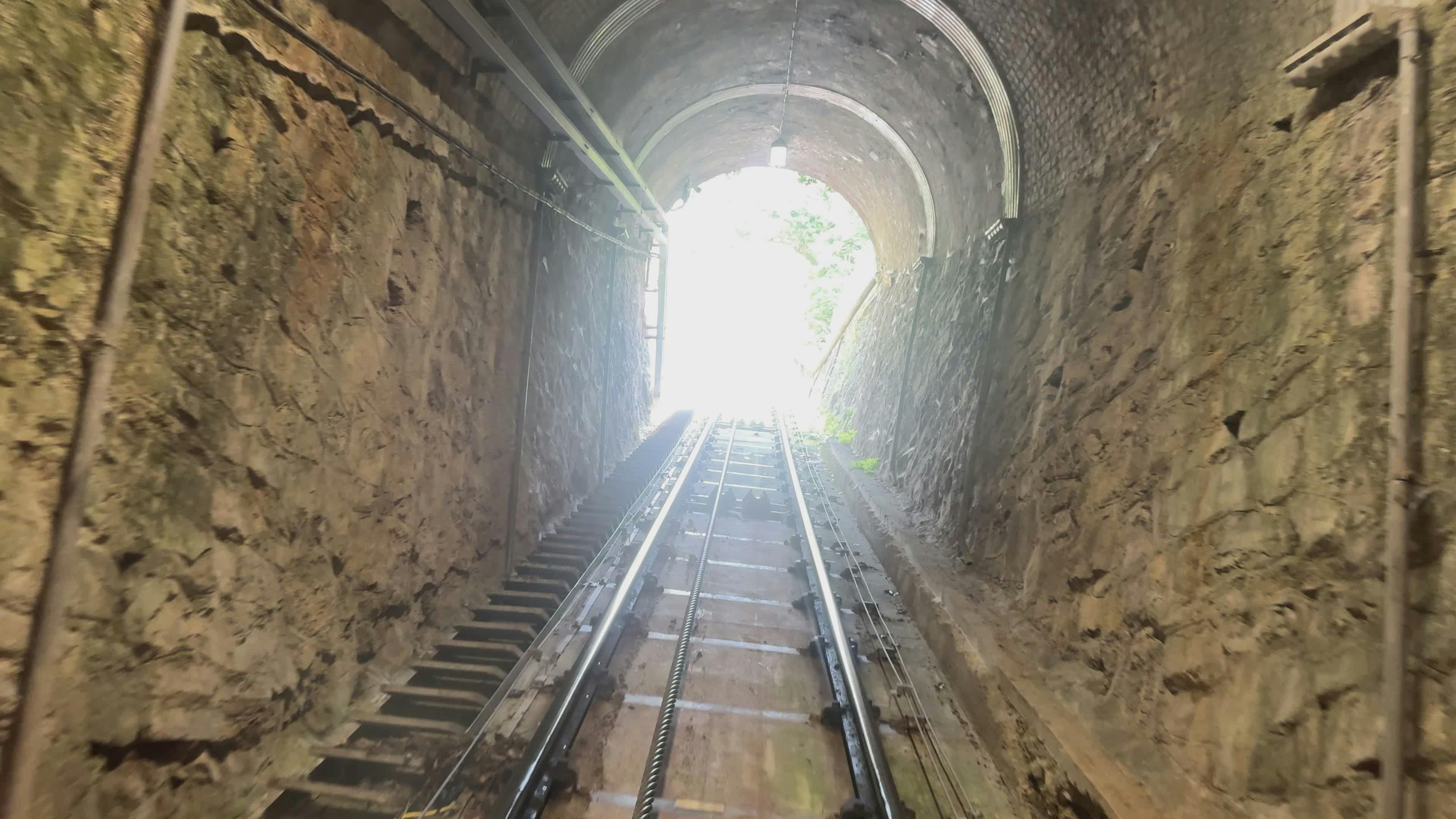 Scenic Funicular Journey Through Mountain Tunnel Free Stock Video ...