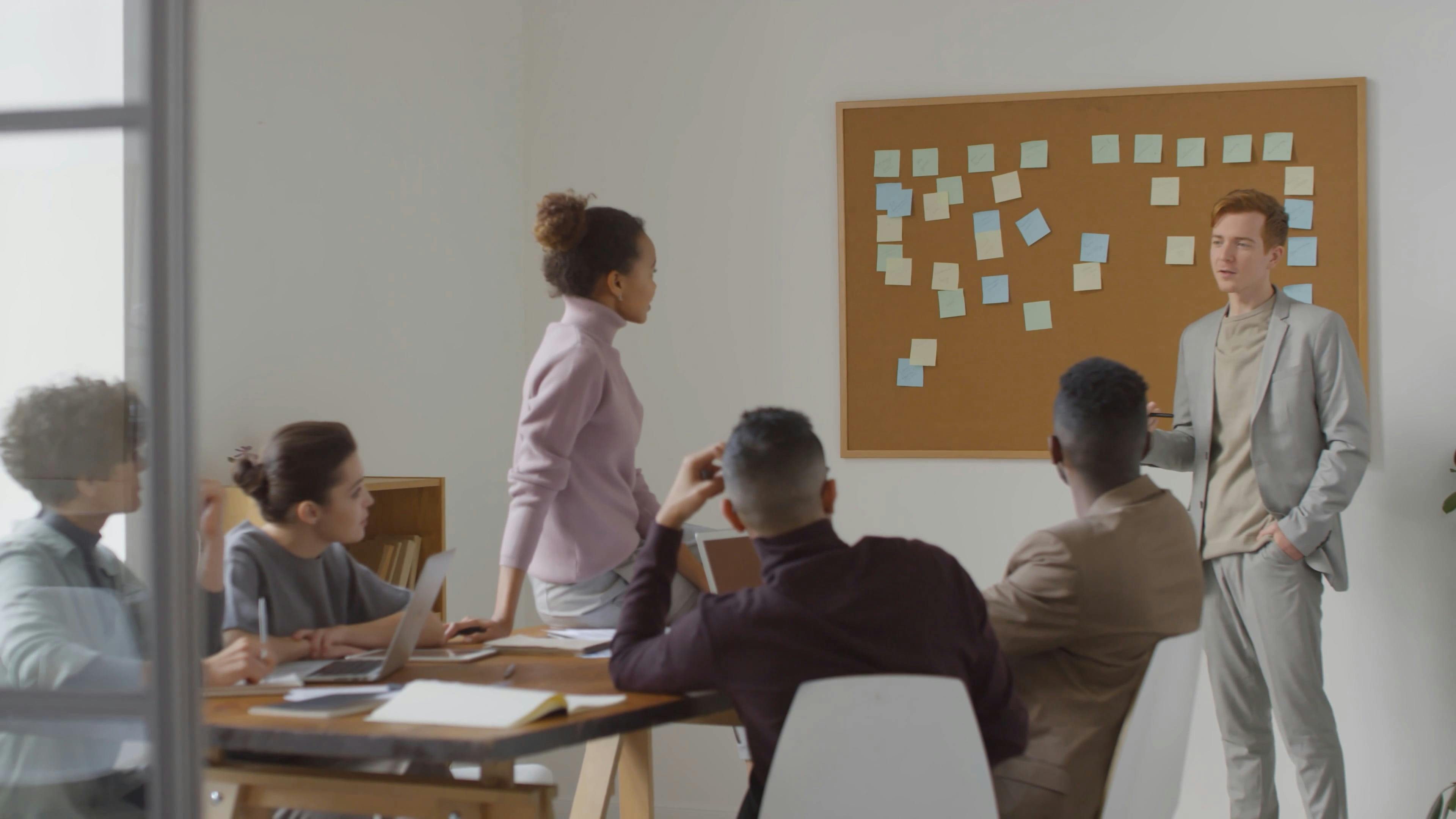 Group Of People Discussing In A Business Meeting Free Stock Video ...