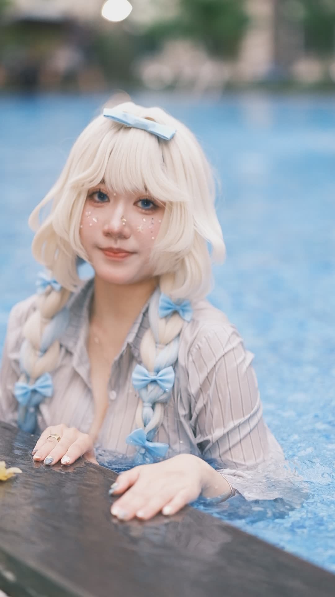 Cosplayer Enjoying a Relaxing Pool Day Free Stock Video Footage ...