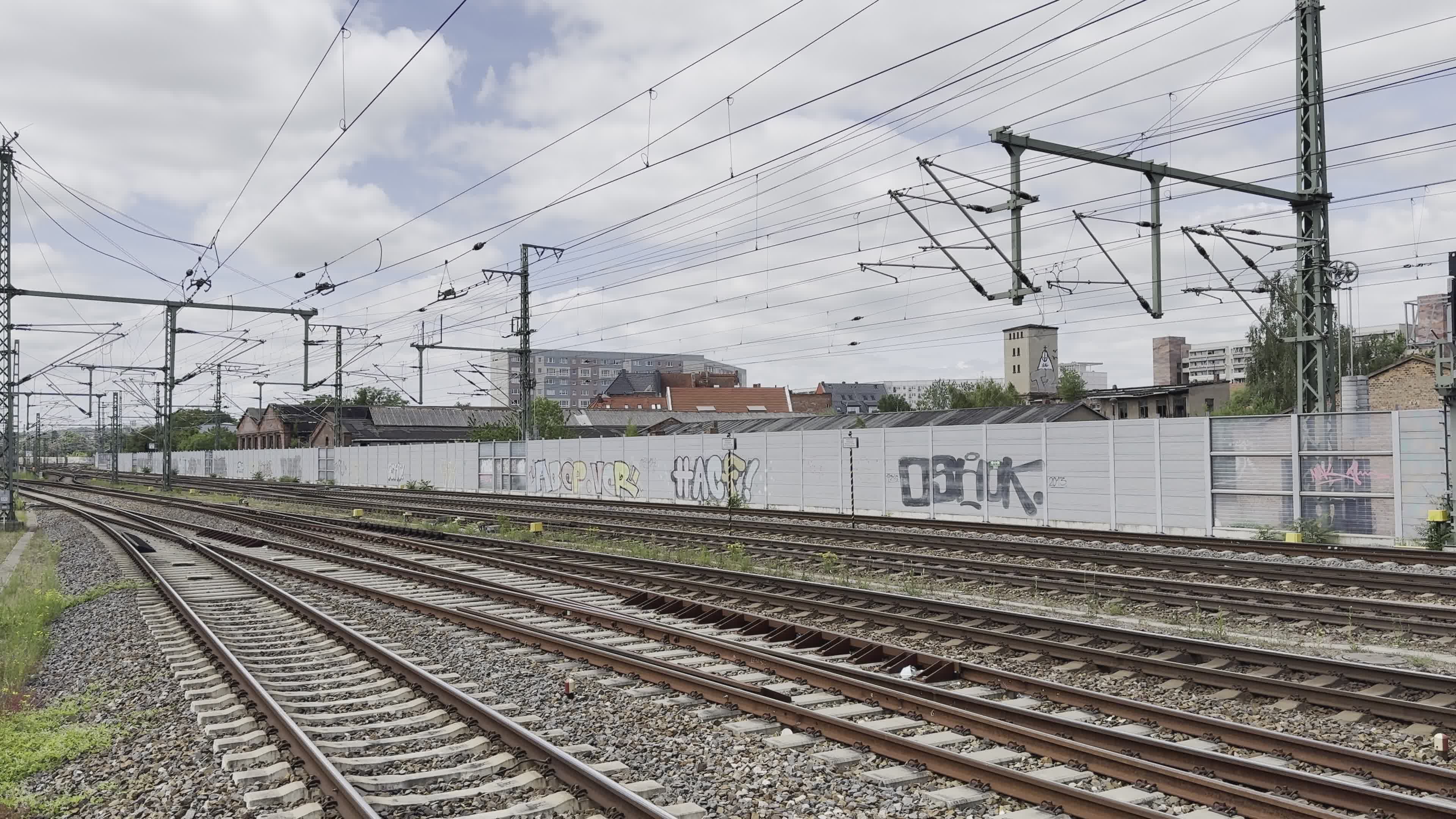 High-Speed Train Passing Urban Railway Tracks Free Stock Video Footage ...