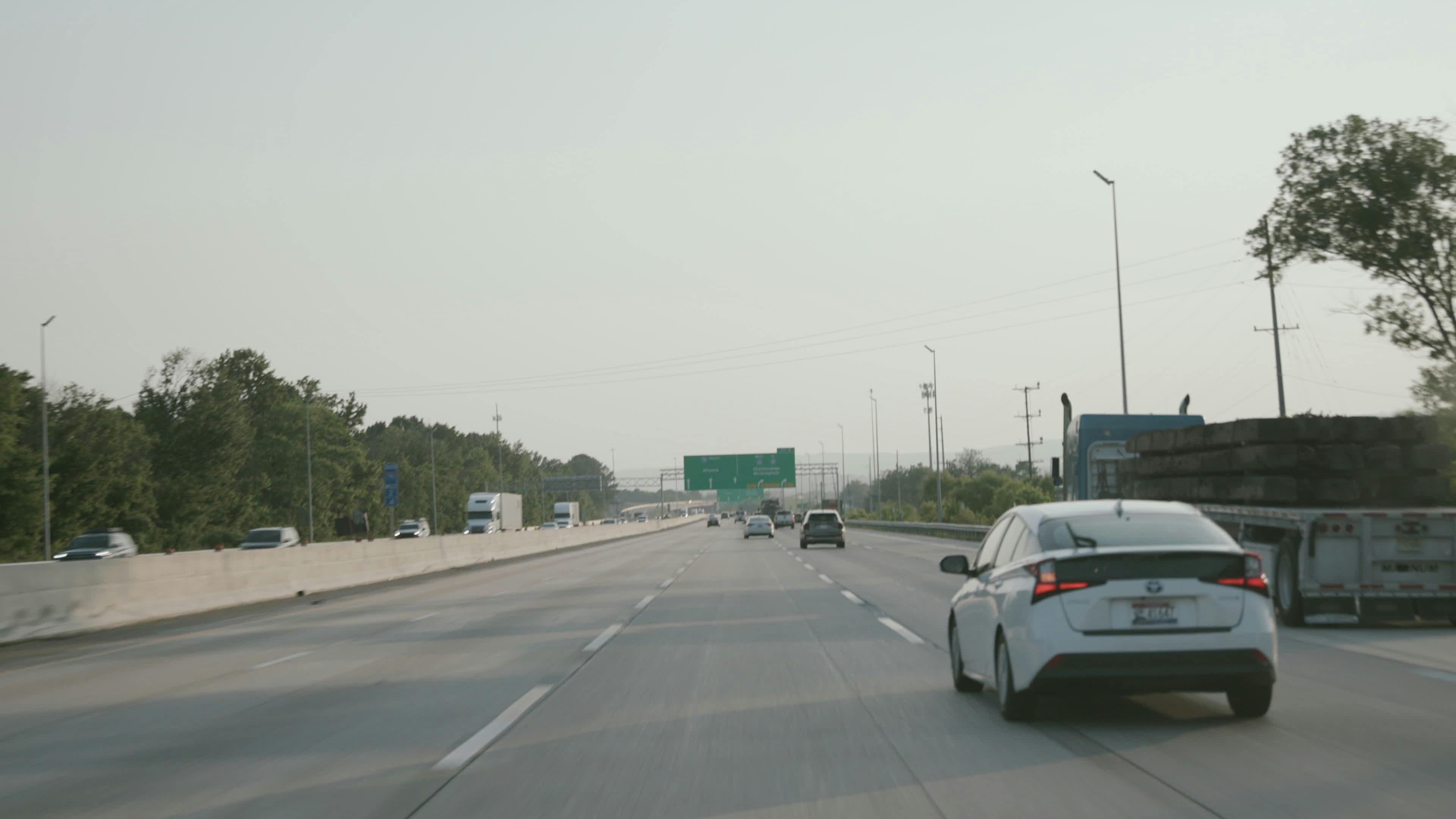 Peaceful Highway Drive in Daylight Free Stock Video Footage, Royalty ...