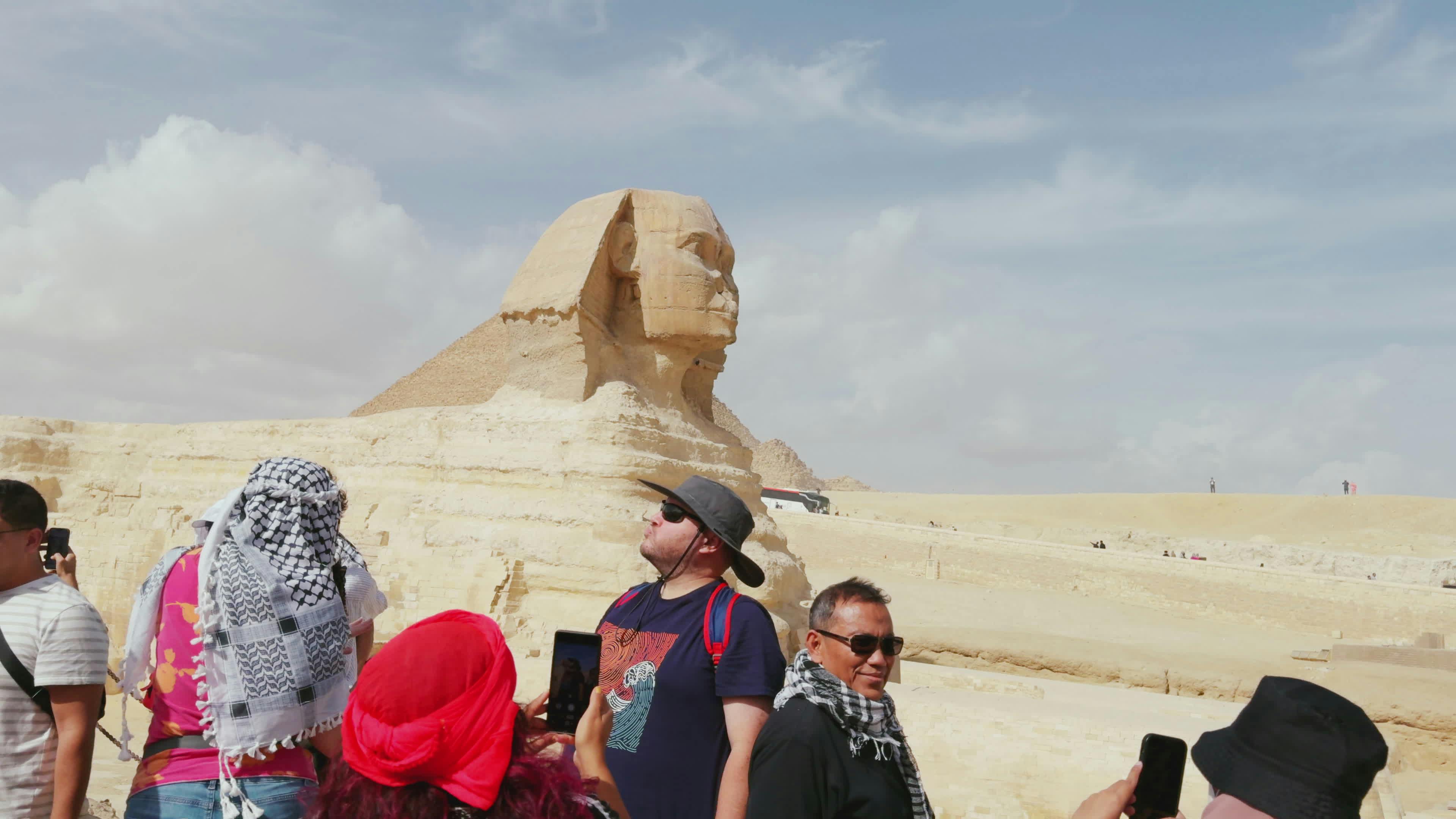 Tourists Visiting the Great Sphinx of Giza Free Stock Video Footage ...