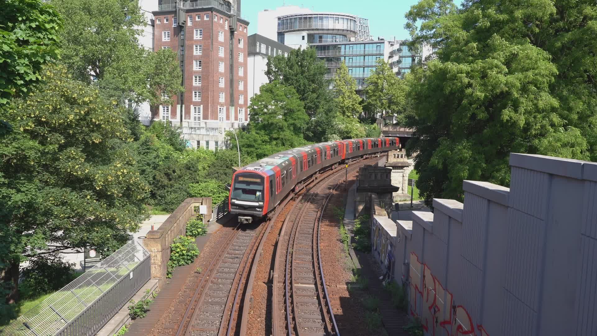 Commuter Train in Hamburg's Urban Landscape Free Stock Video Footage ...