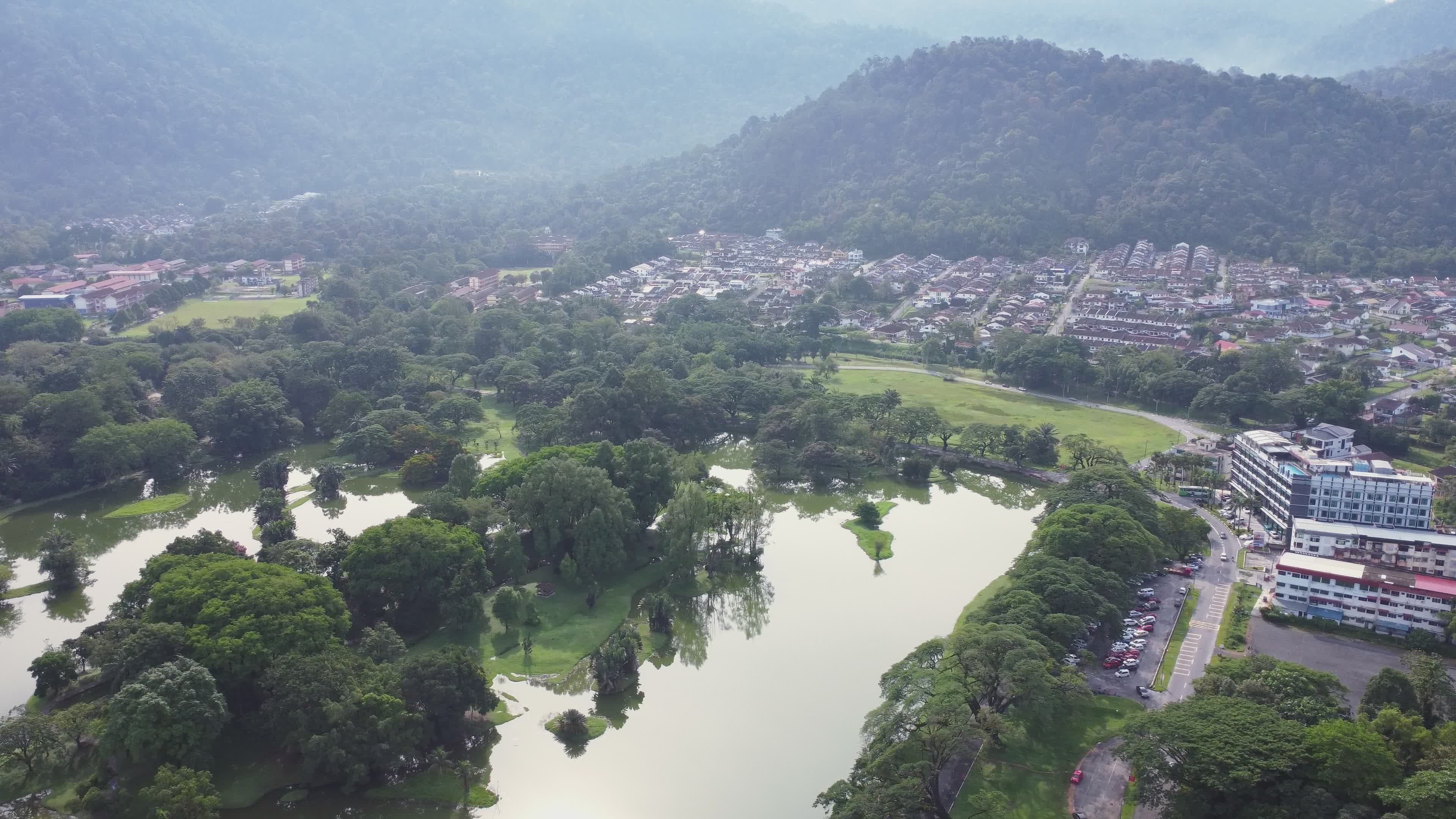 Aerial View of Taiping Lake Gardens in Malaysia Free Stock Video ...