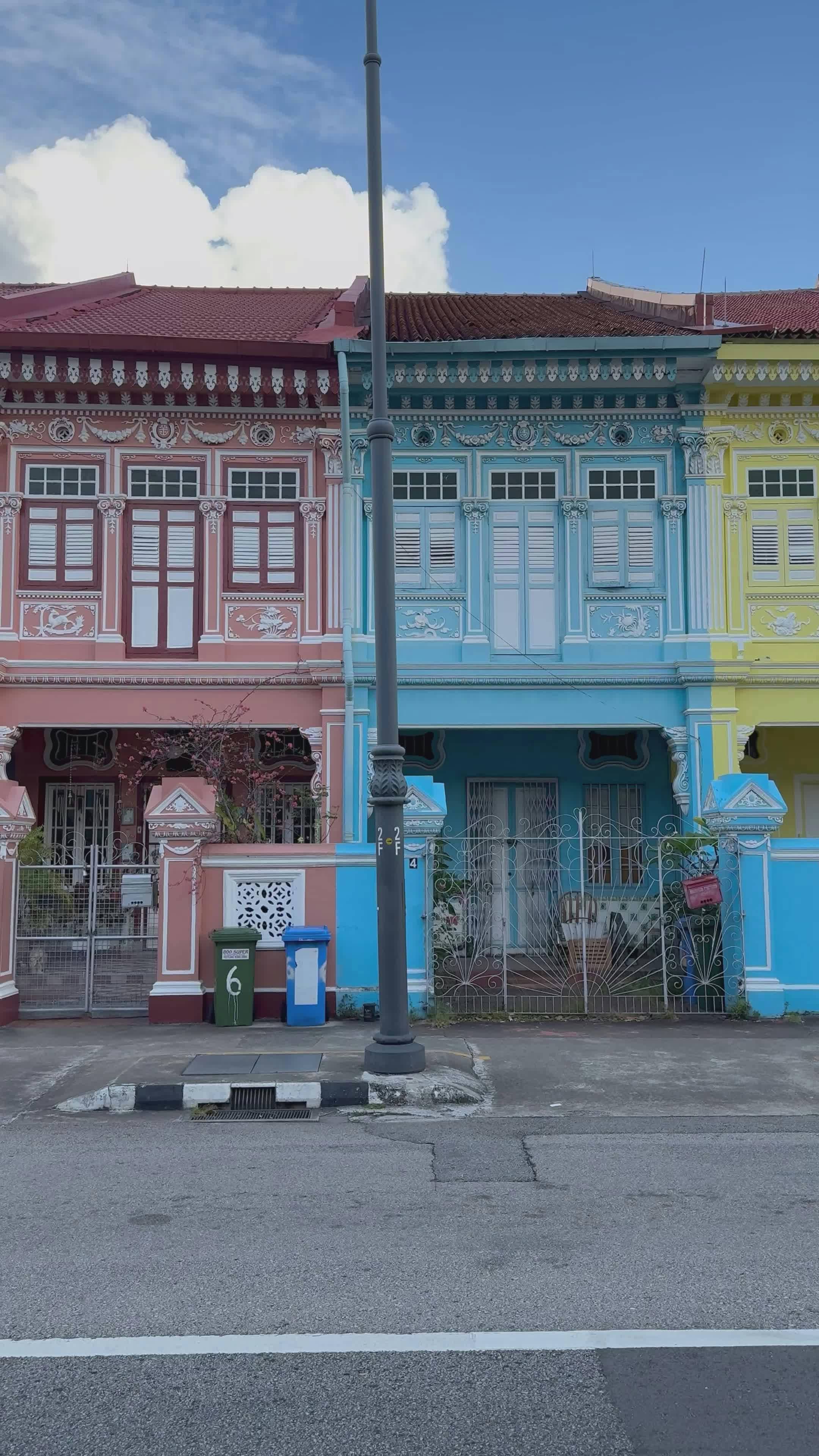 Colorful Shophouses in Singapore Street Free Stock Video Footage ...
