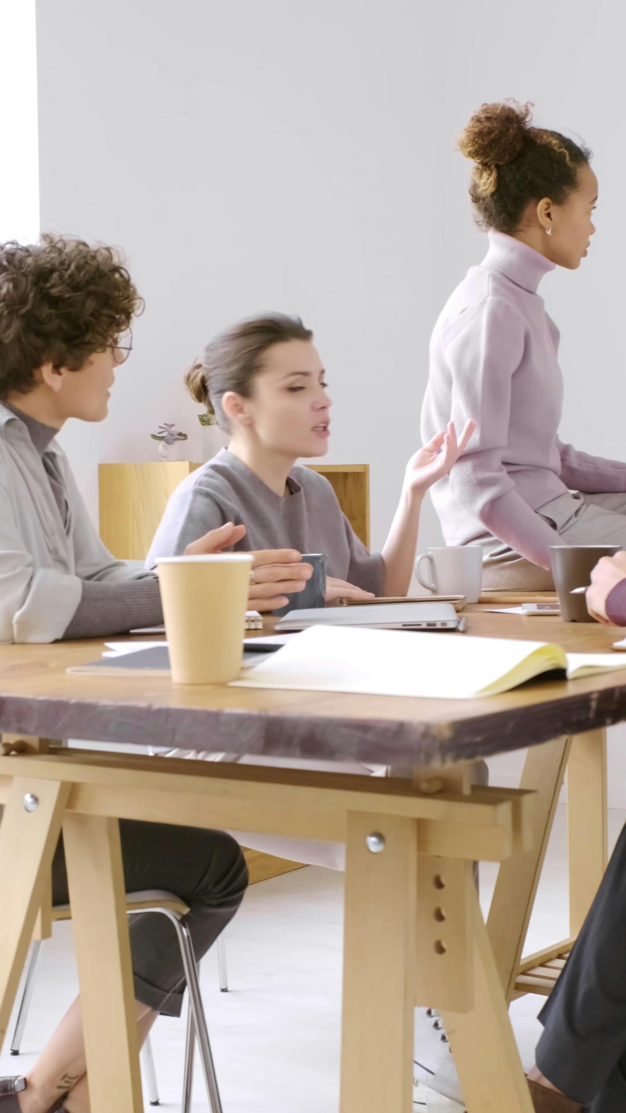 A Group Of People Having A Discussion In A Meeting · Free Stock Video