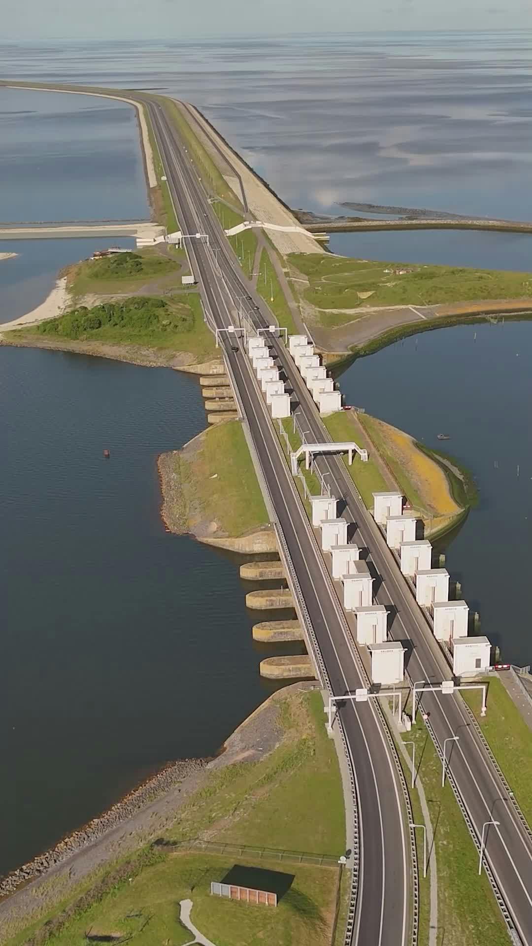 Vista Aérea De La Presa De Afsluitdijk · Vídeo de stock gratuito