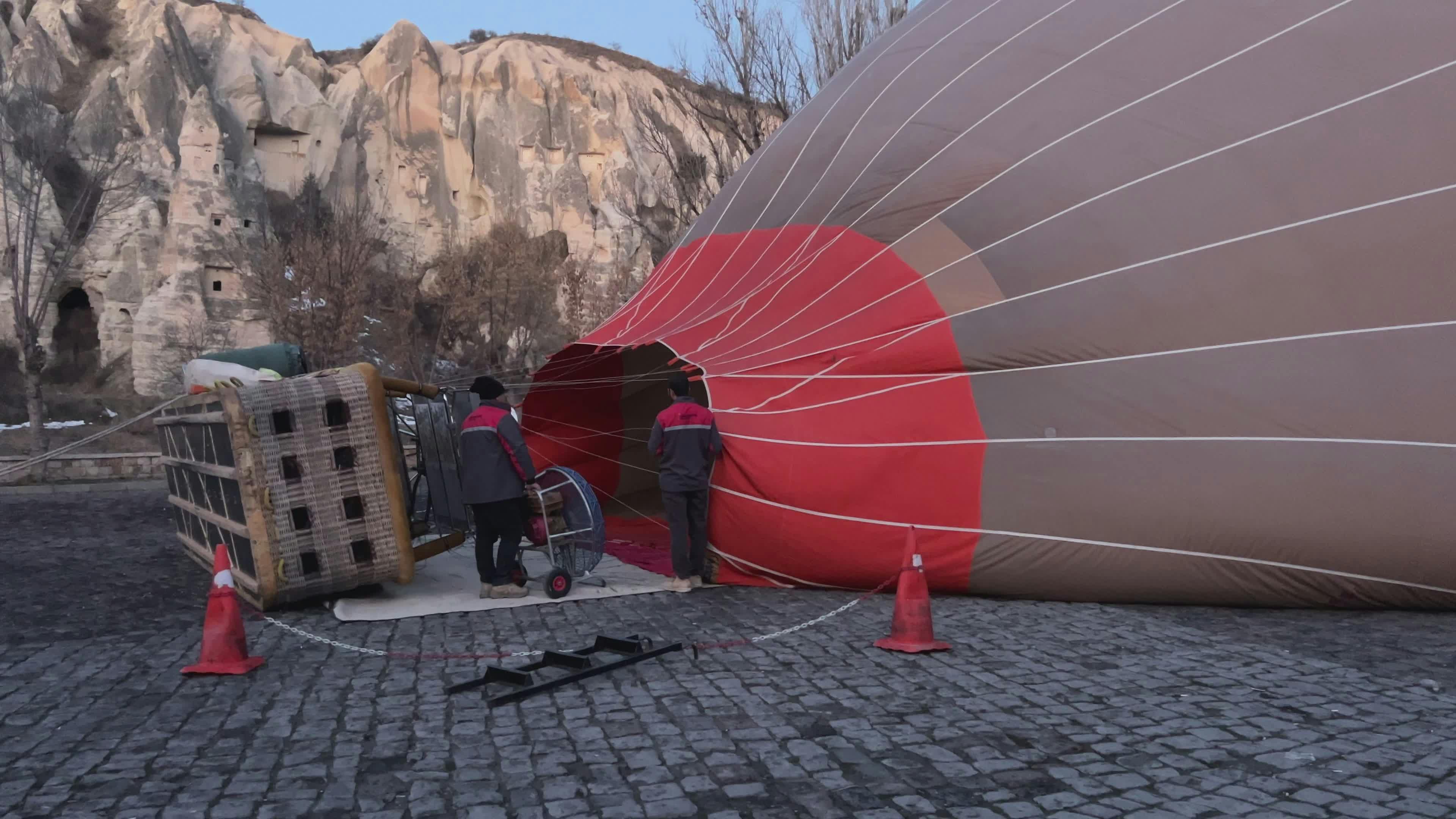 Hot Air Balloon Inflation in Cappadocia Free Stock Video Footage ...