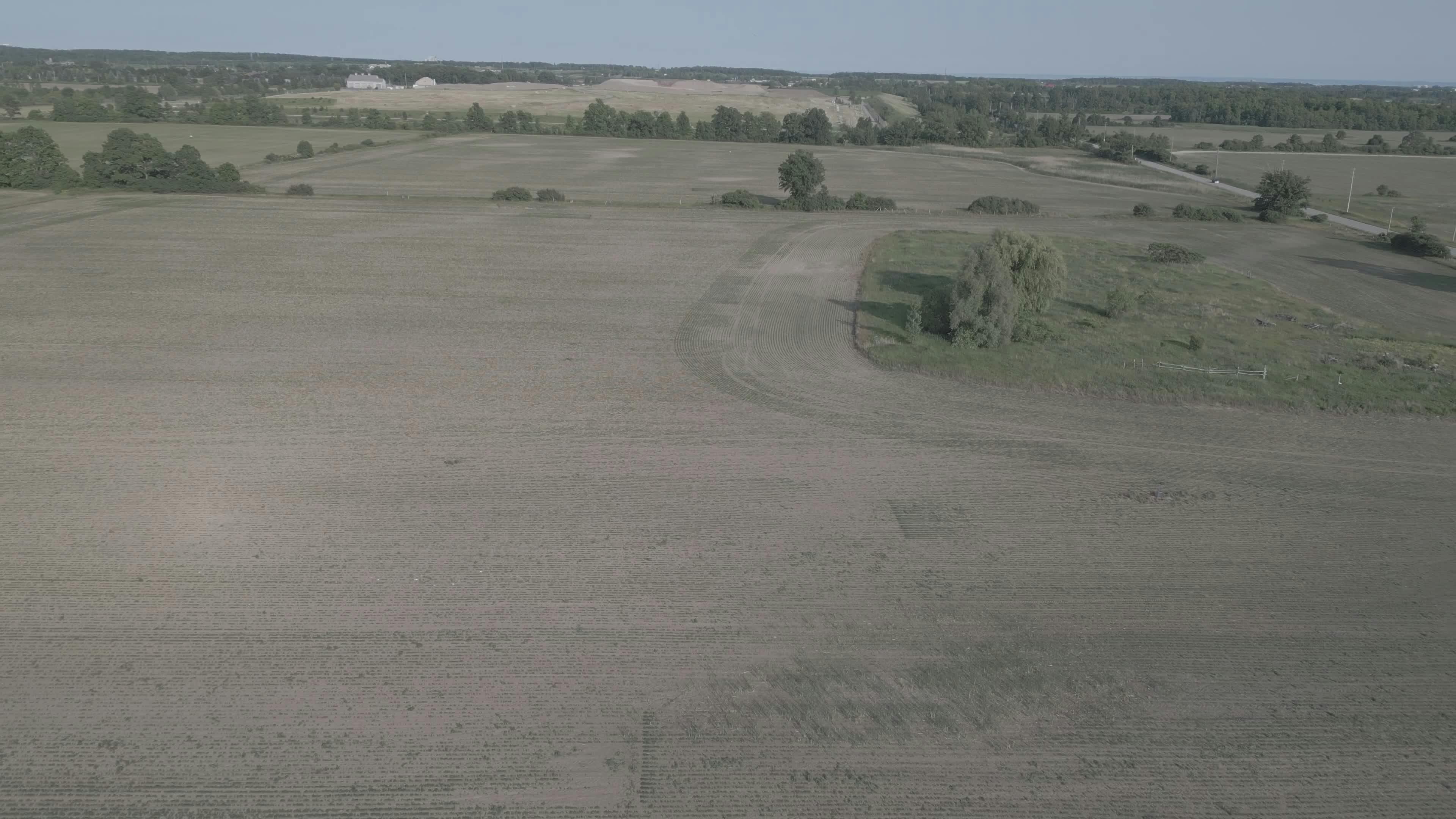 Aerial View of Expansive Empty Farmland Free Stock Video Footage ...