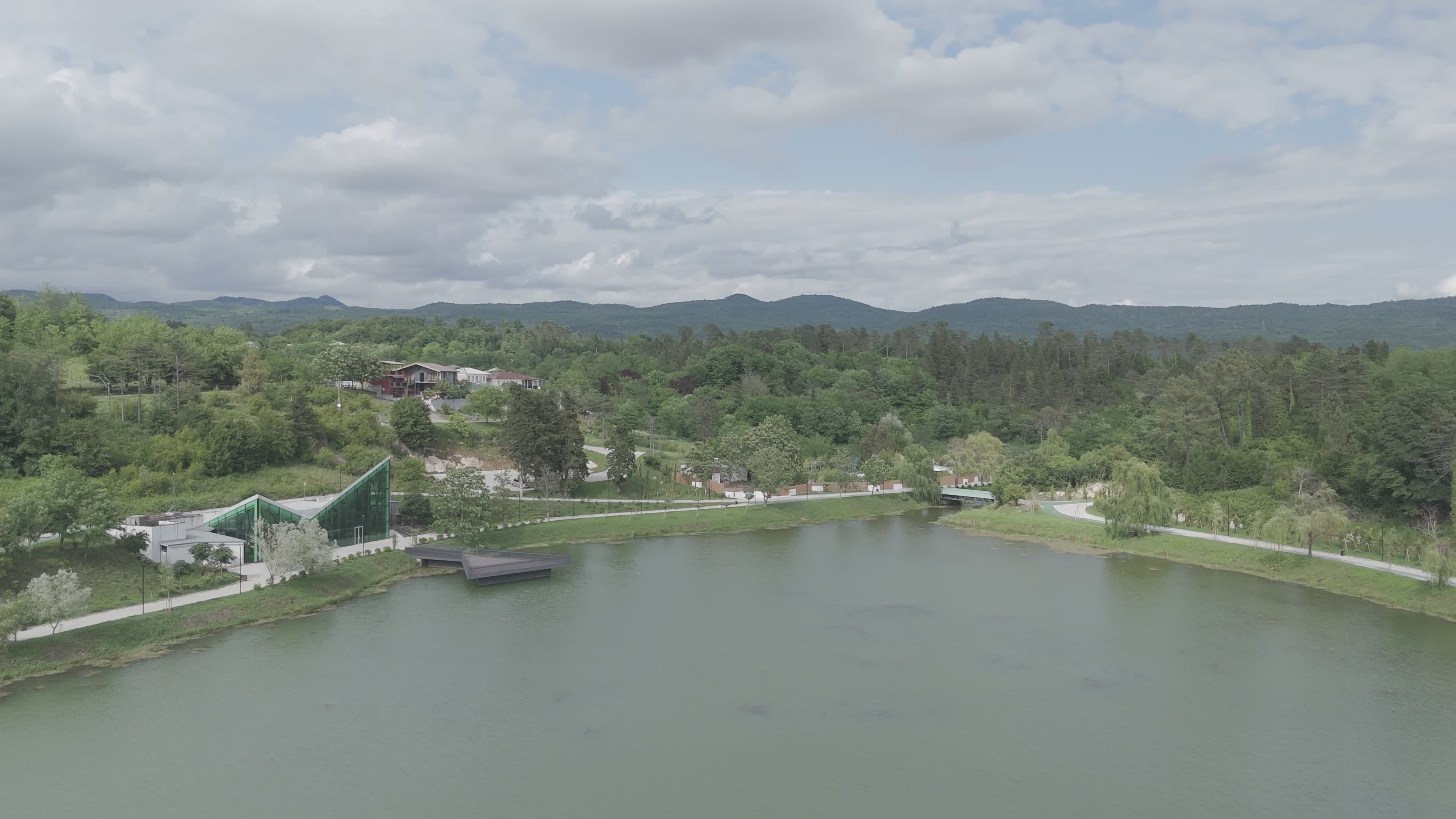 Drone View of Scenic Lake and Forest Landscape Free Stock Video Footage ...