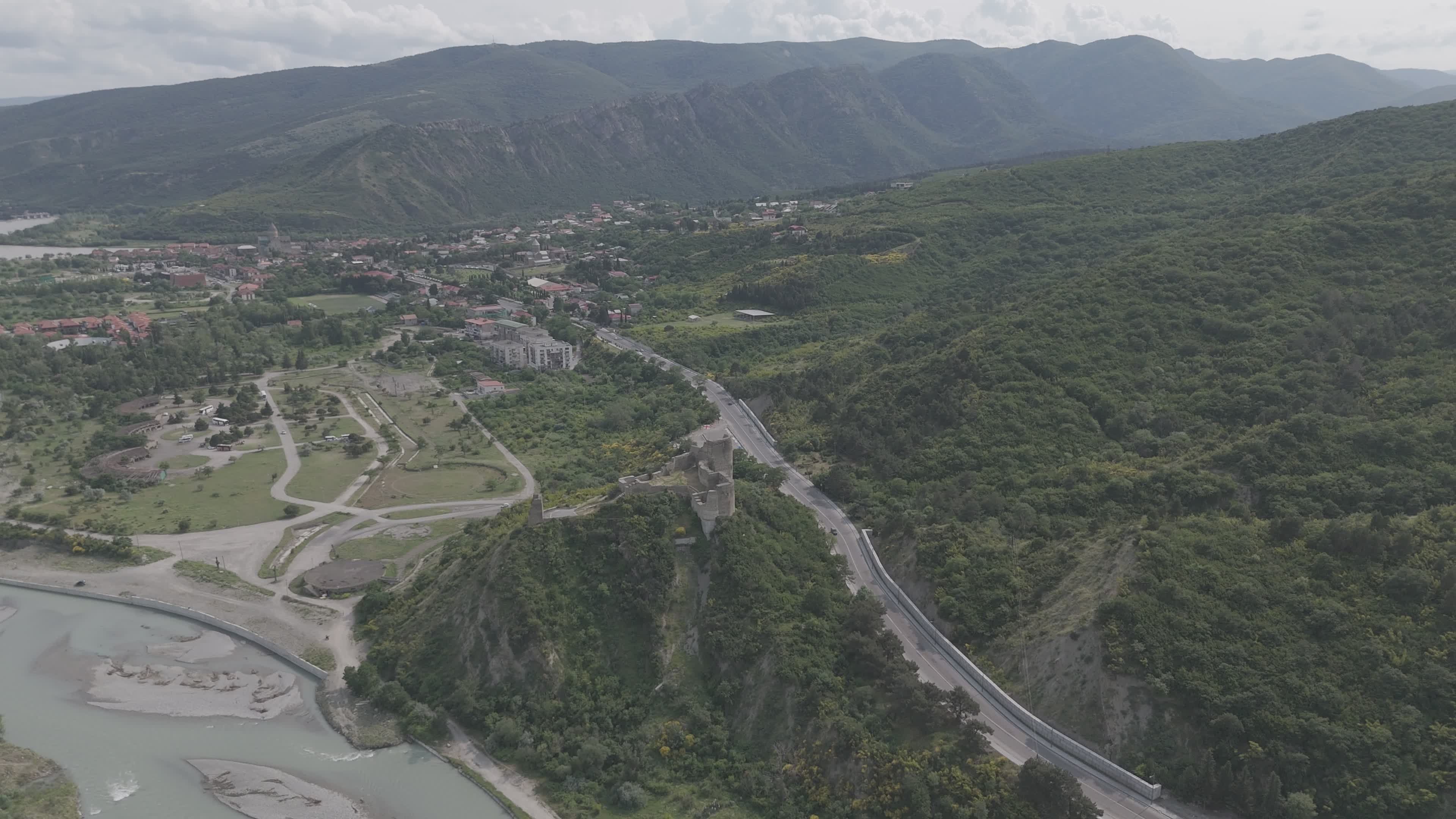 Aerial View of Scenic Georgian Landscape Free Stock Video Footage ...