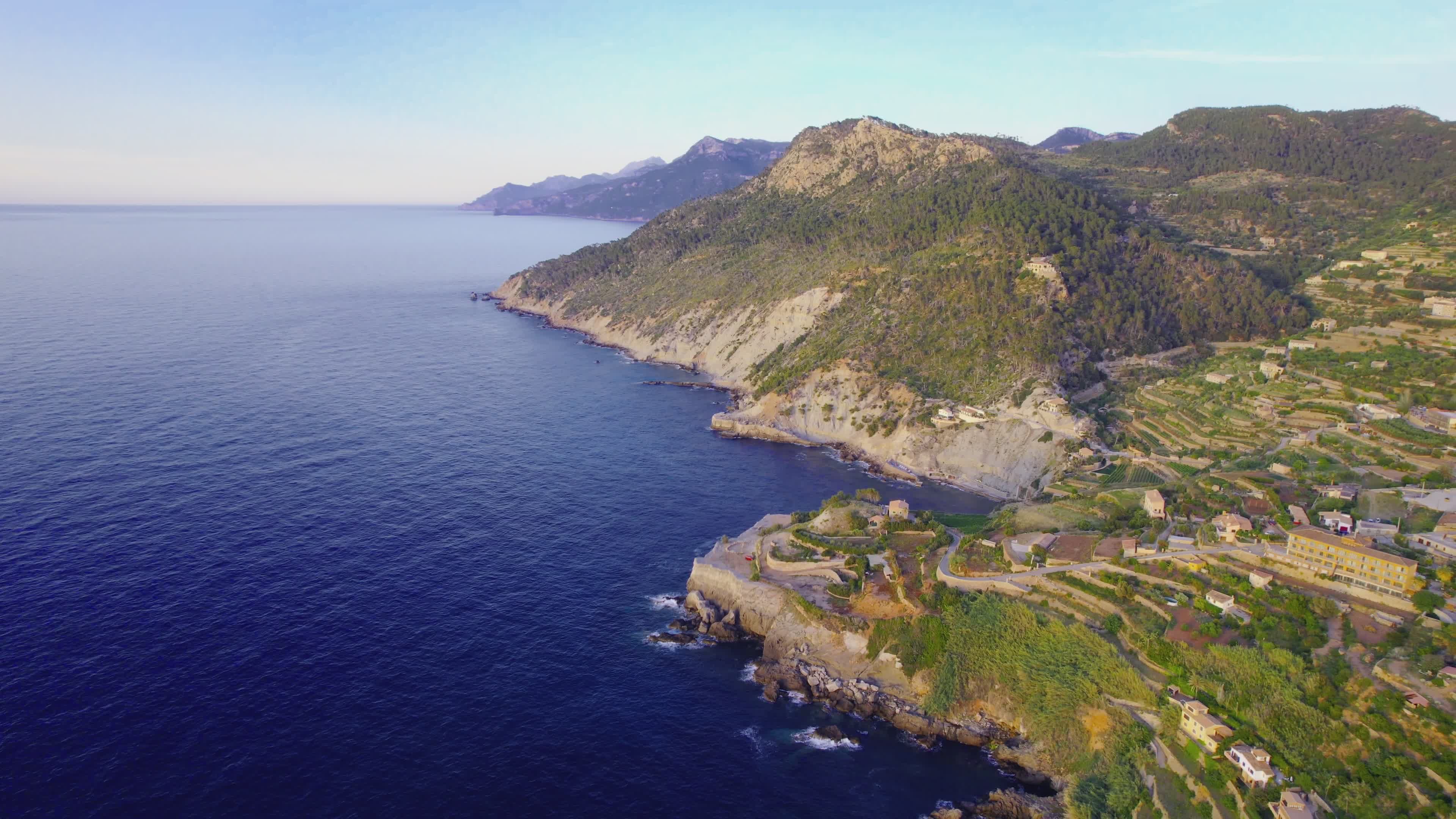 Breathtaking Aerial View of Mallorca Coastline Free Stock Video Footage ...