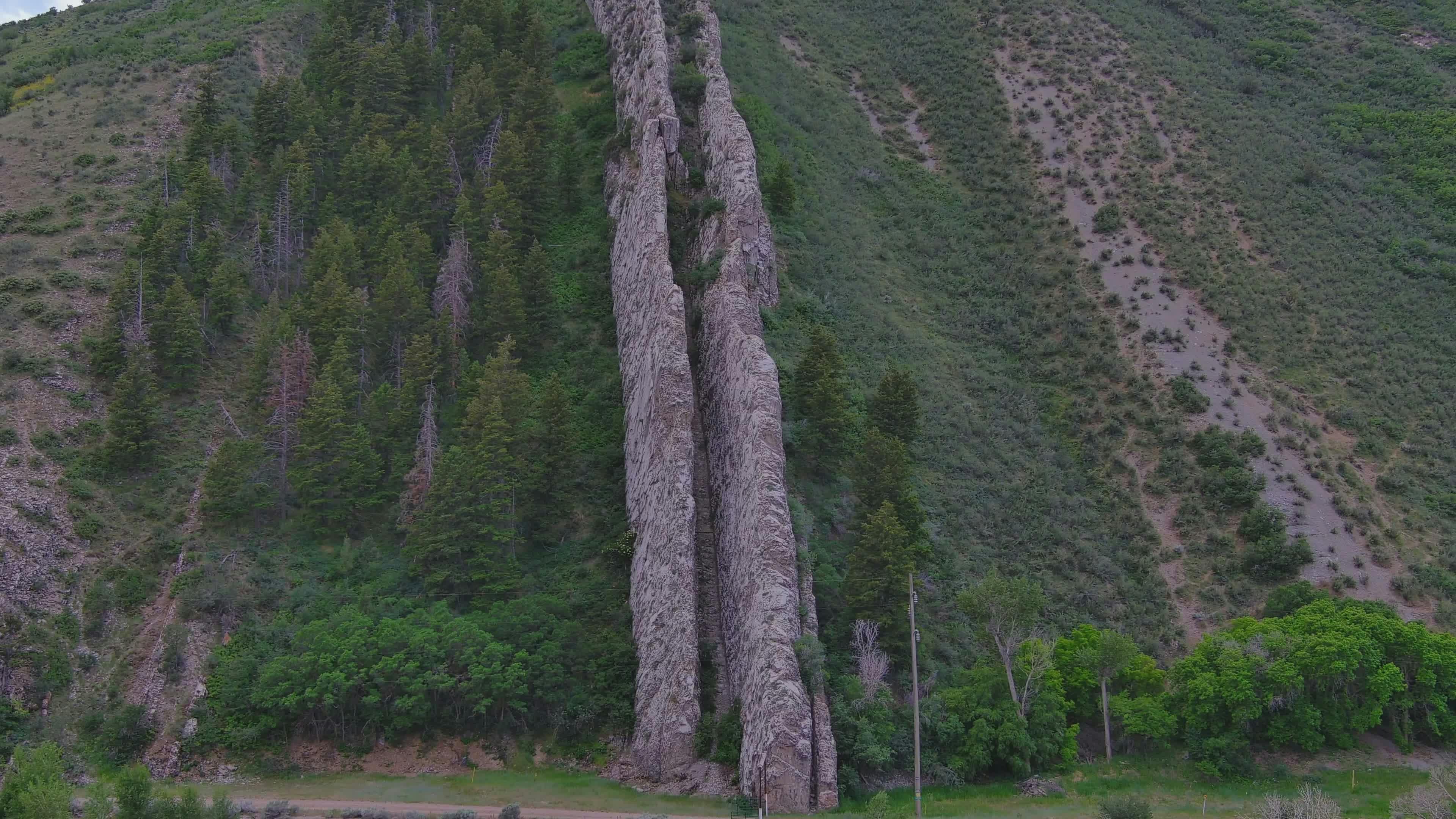 Drone Shot of Devil's Slide Rock Formation Free Stock Video Footage ...