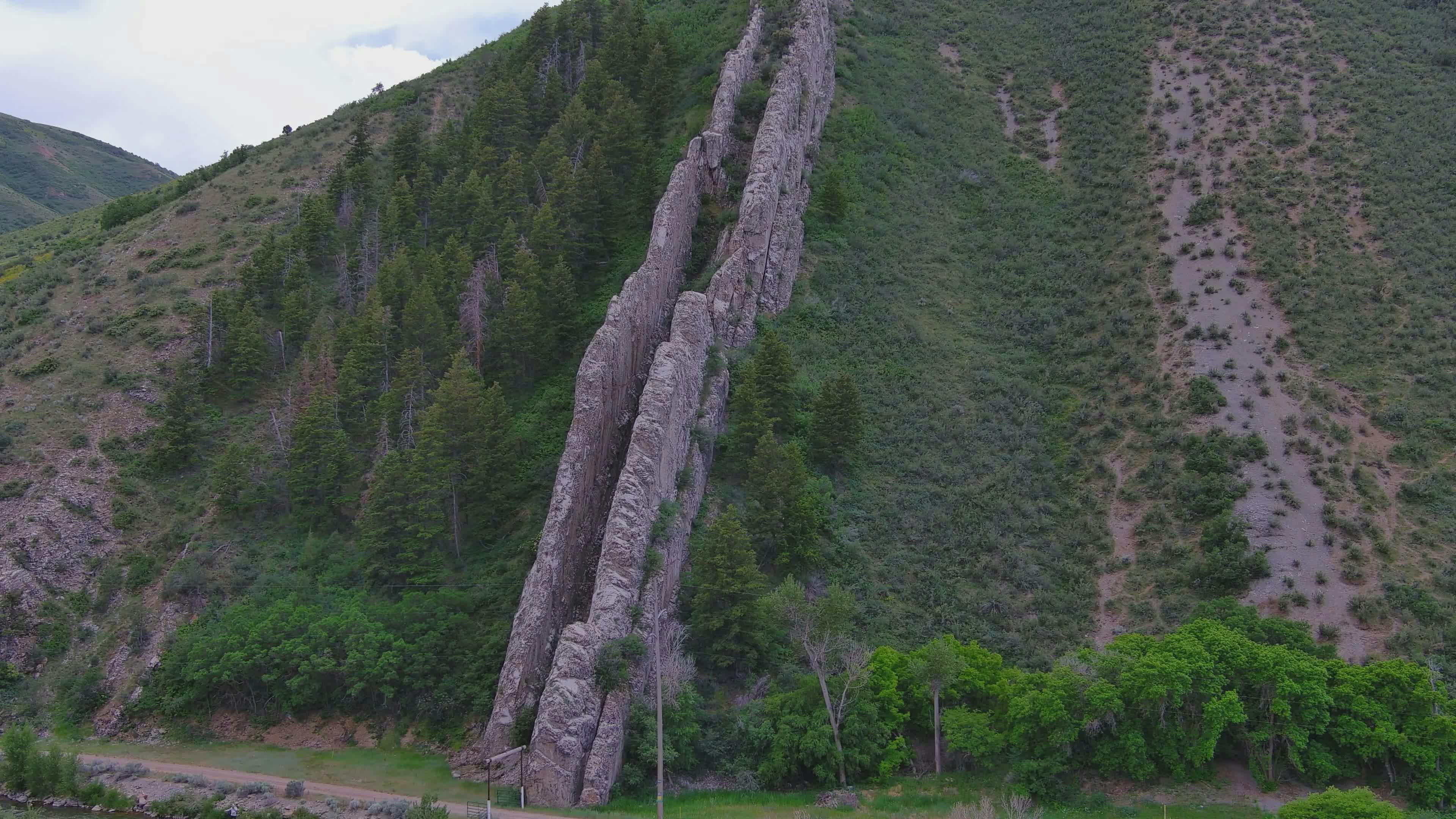 Drone Shot of Devil's Slide Rock Formation Free Stock Video Footage ...