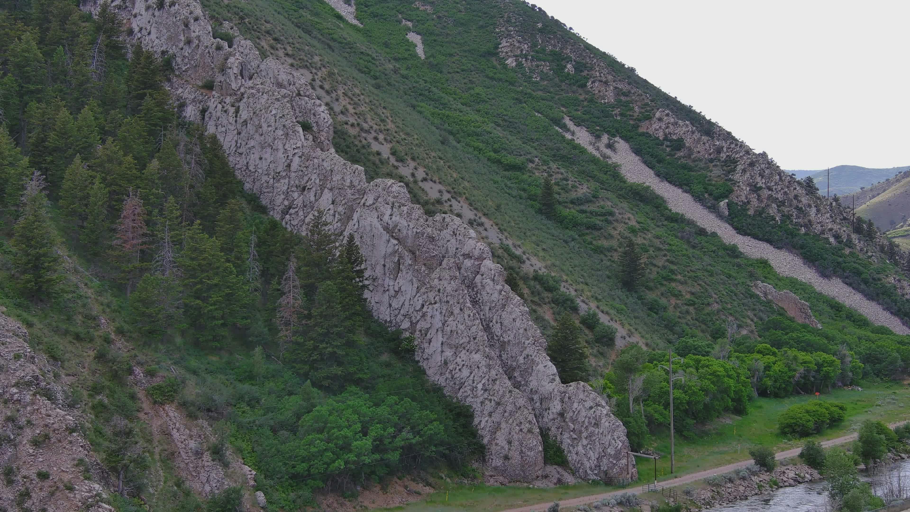 Drone Shot of Devil's Slide Rock Formation Free Stock Video Footage ...