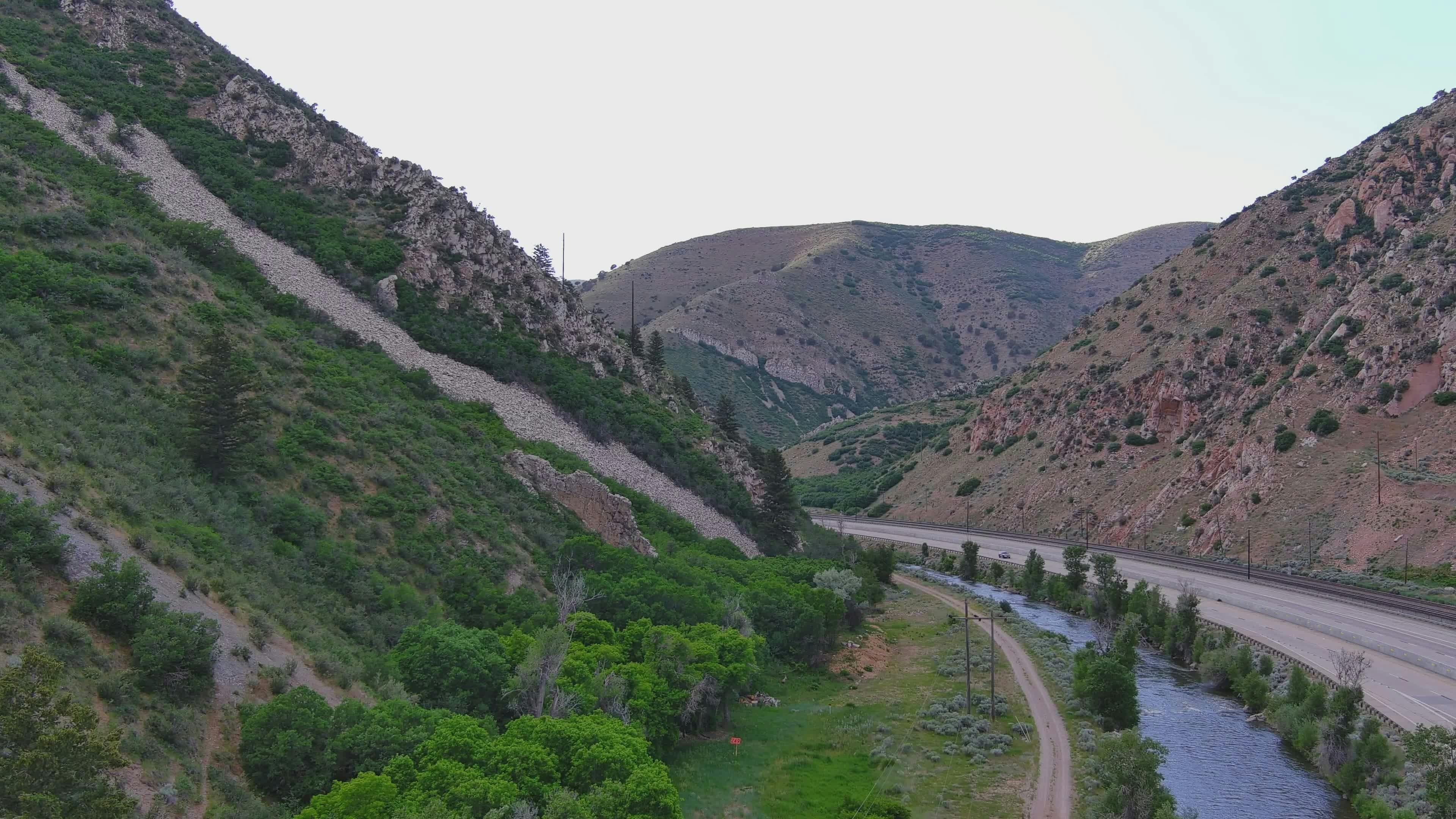 Drone Shot of Devil's Slide Rock Formation Free Stock Video Footage ...