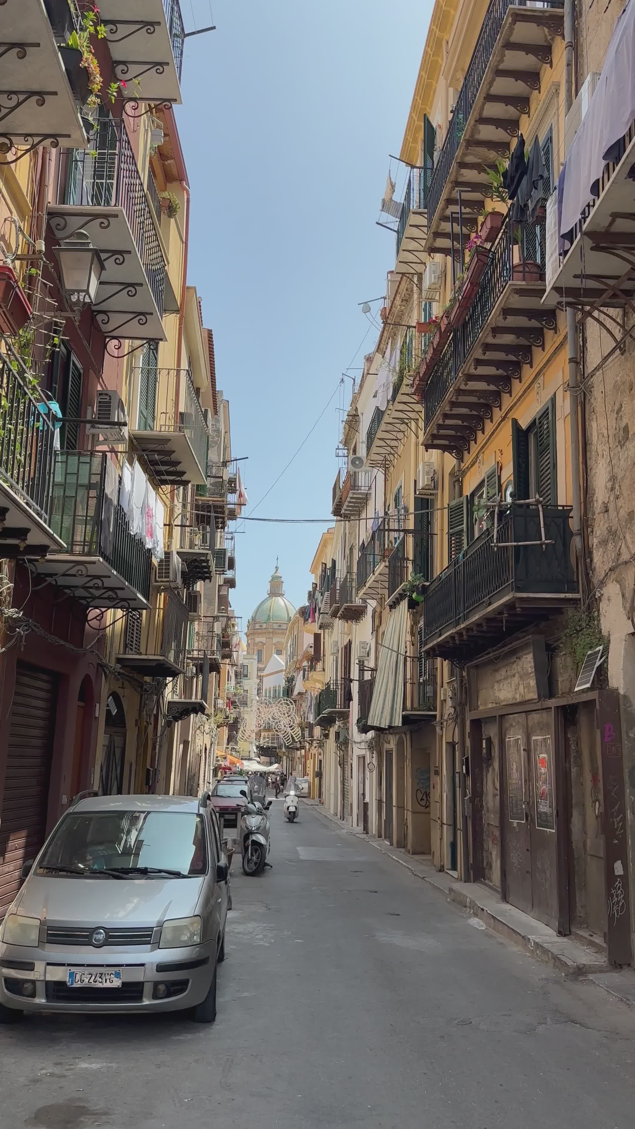 Charming Street Scene in Palermo, Sicily Free Stock Video Footage ...