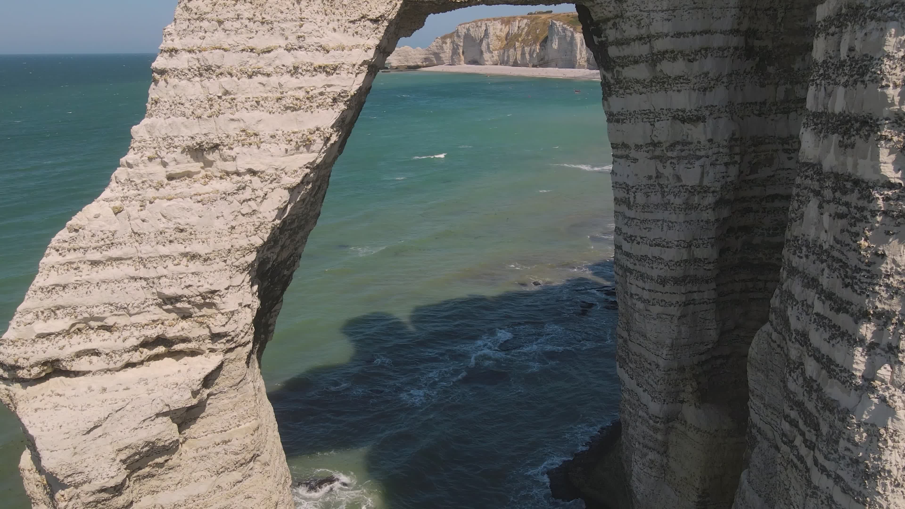 Breathtaking Aerial View of Etretat Cliffs Free Stock Video Footage ...
