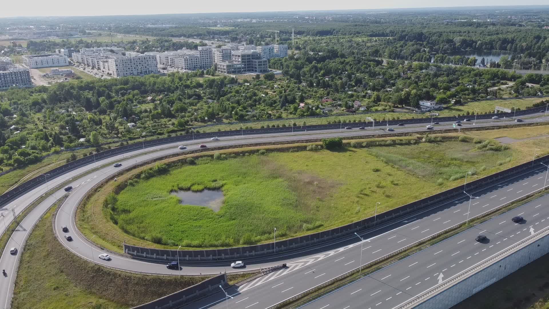 Aerial View of Busy Highway Curve in Daylight Free Stock Video Footage ...