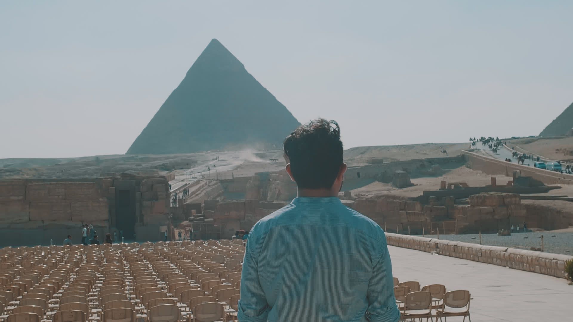 Man Admiring the Great Pyramid of Giza Free Stock Video Footage ...