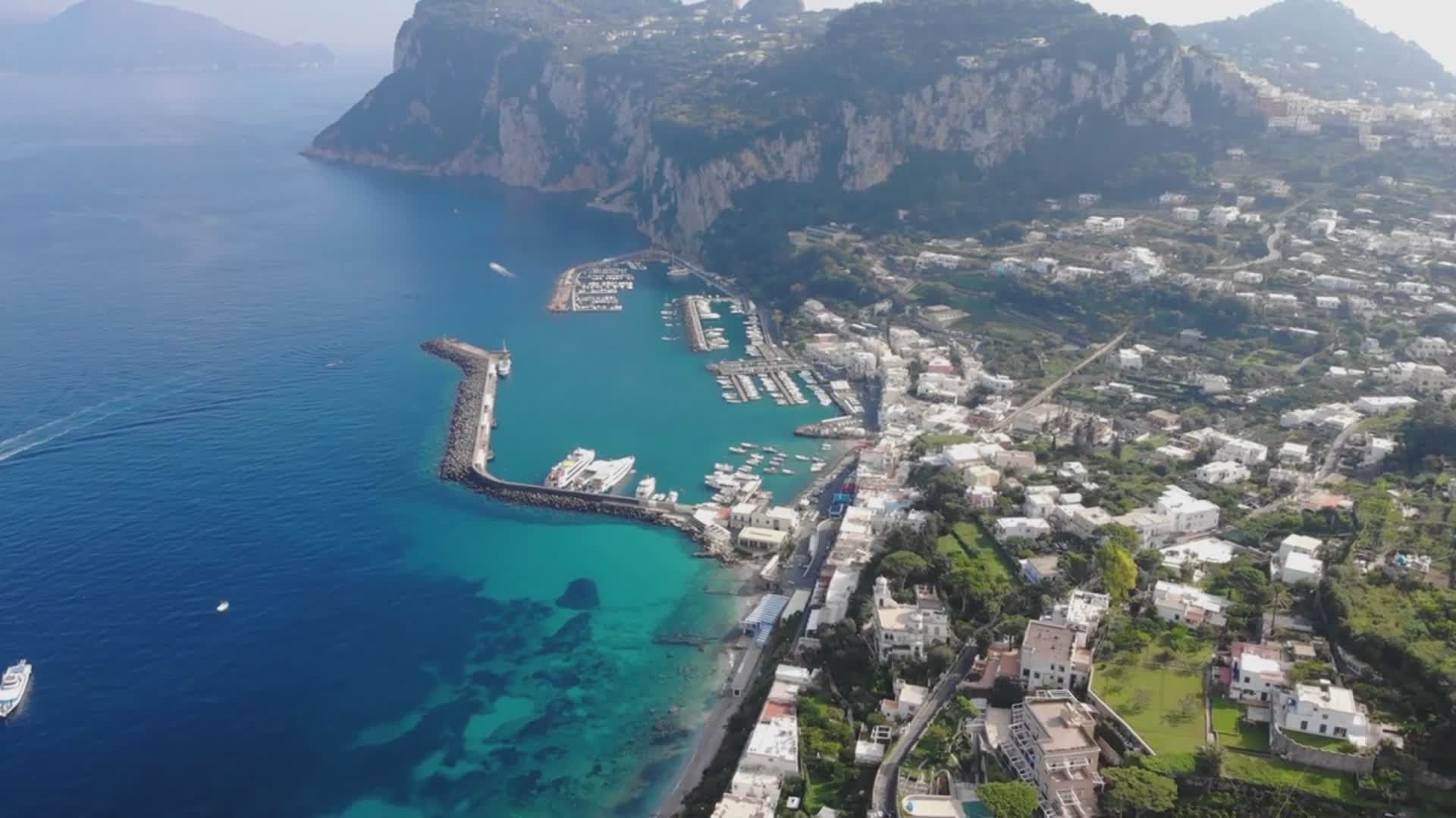 Aerial View of Capri Island's Stunning Coastline Free Stock Video ...