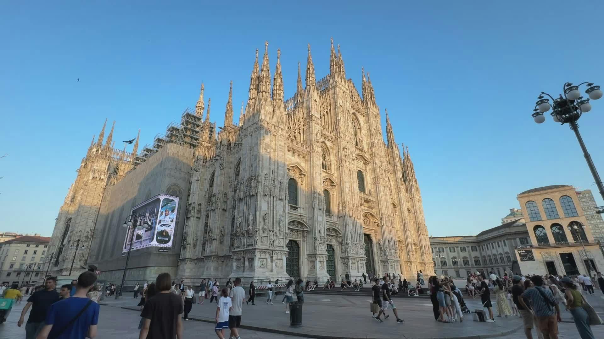 Stunning View of Milan's Duomo Cathedral Free Stock Video Footage ...