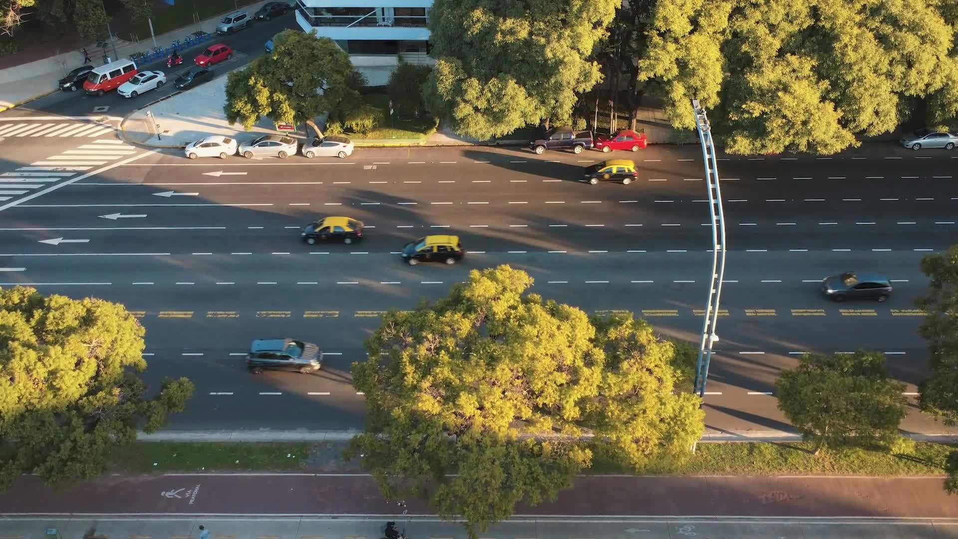 Aerial View of Busy Urban Street Free Stock Video Footage, Royalty-Free ...