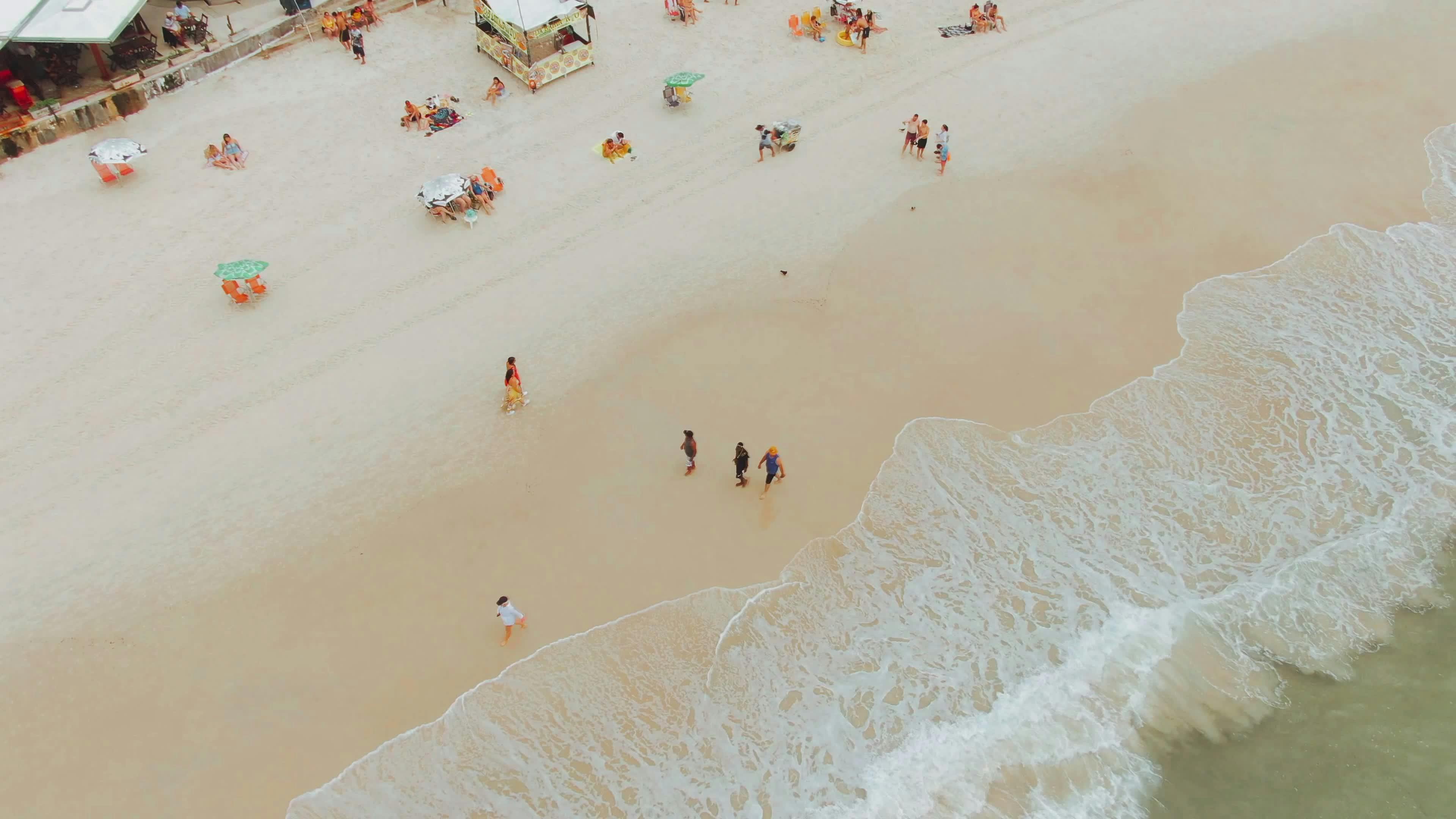Aerial View of Bustling Brazilian Beachfront Free Stock Video Footage, Royalty-Free 4K & HD ...