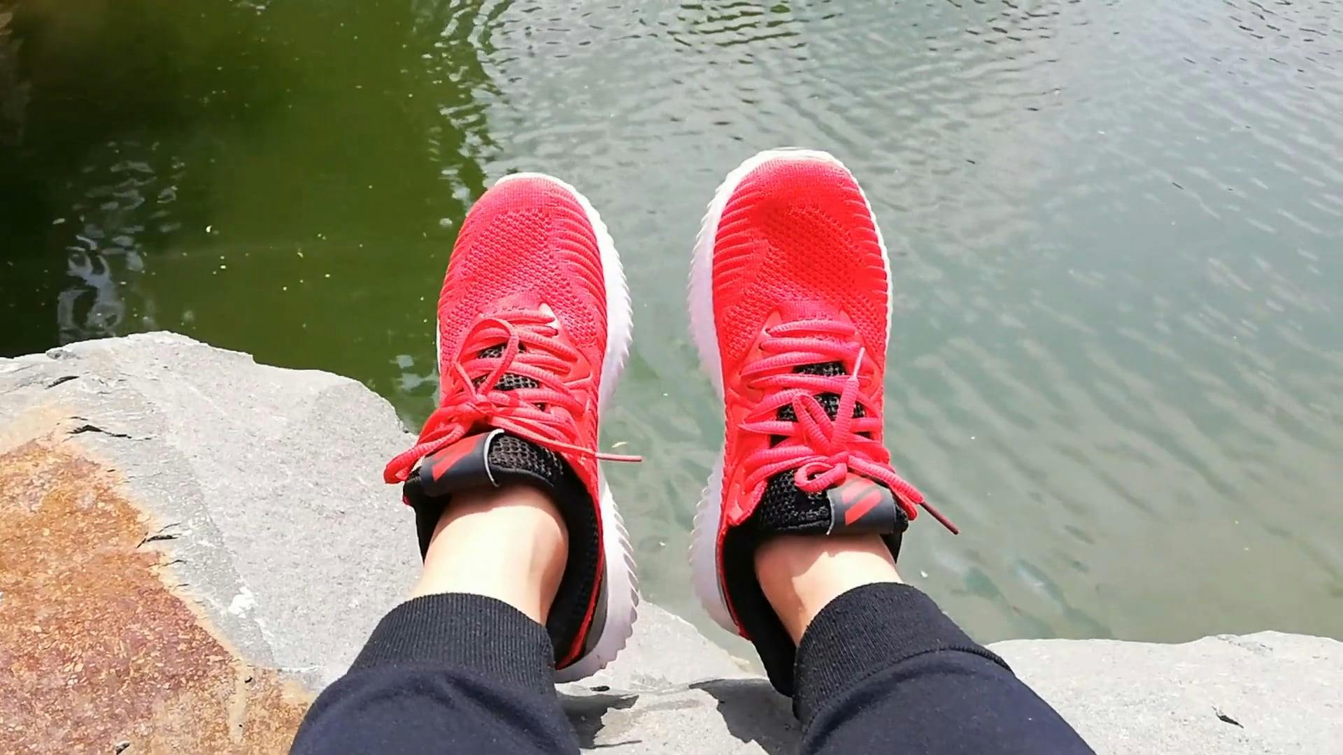 A Person Feet Wearing Branded Sneakers Free Stock Video Footage ...
