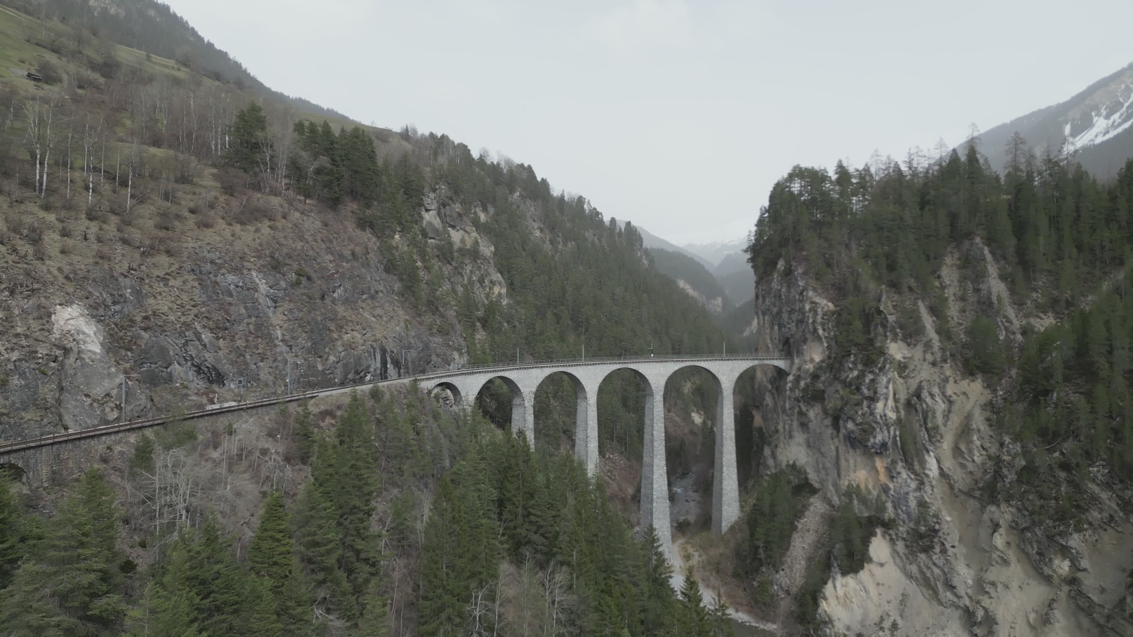 Spectacular Drone View of Swiss Viaduct Free Stock Video Footage ...
