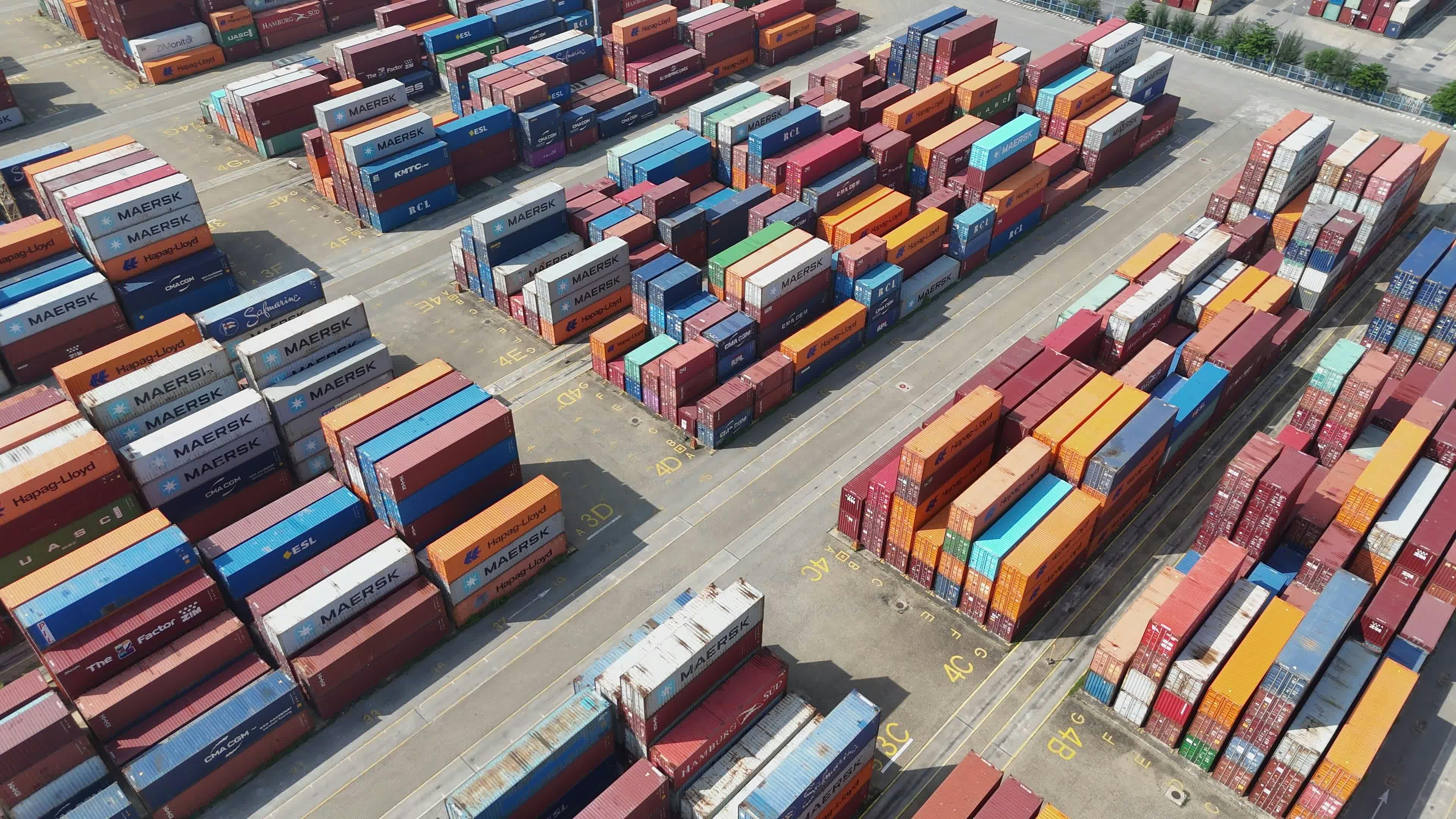 Aerial View of Modern Container Port Free Stock Video Footage, Royalty ...
