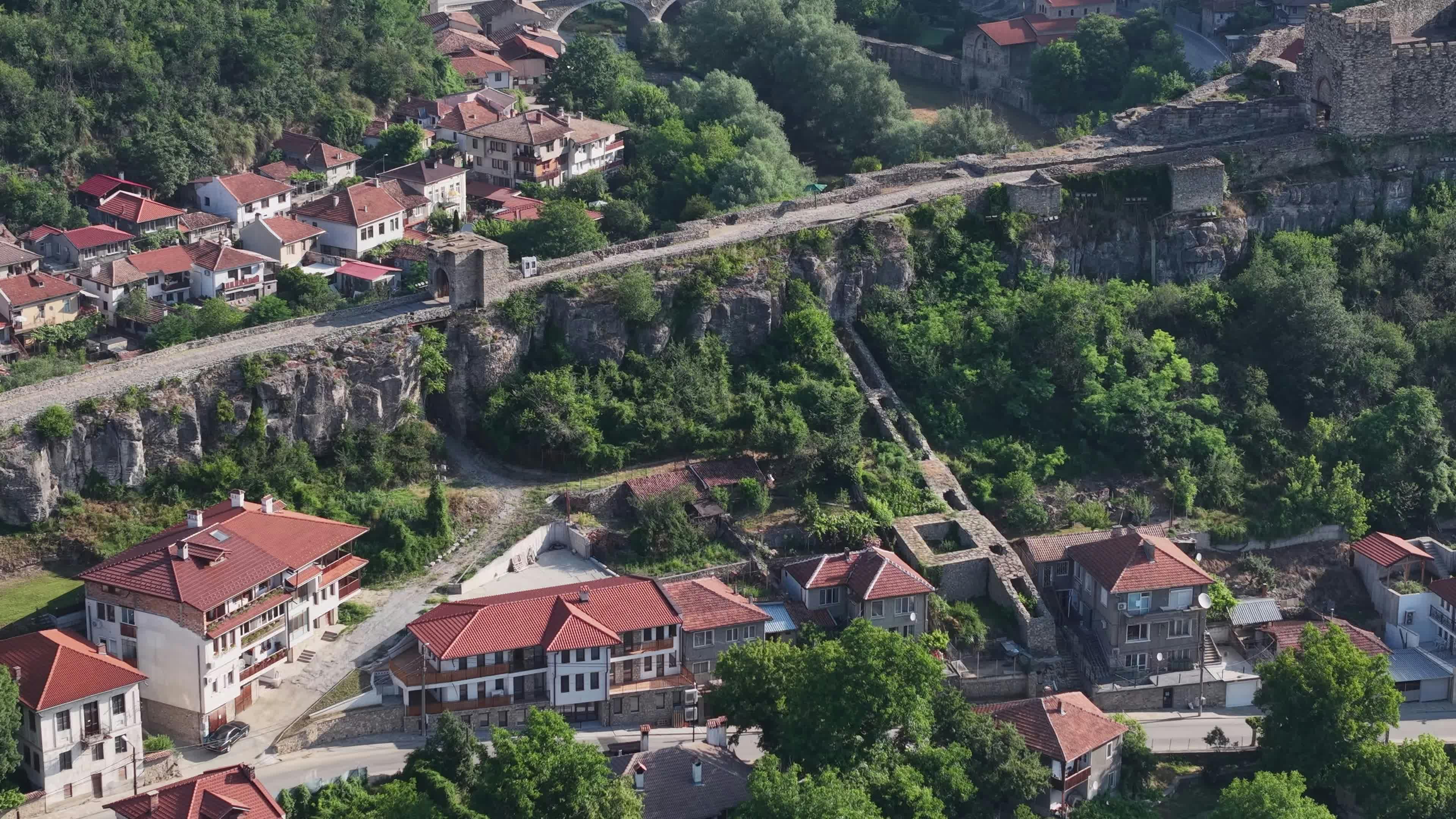 Aerial View of Veliko Tarnovo's Medieval Charm Free Stock Video Footage ...