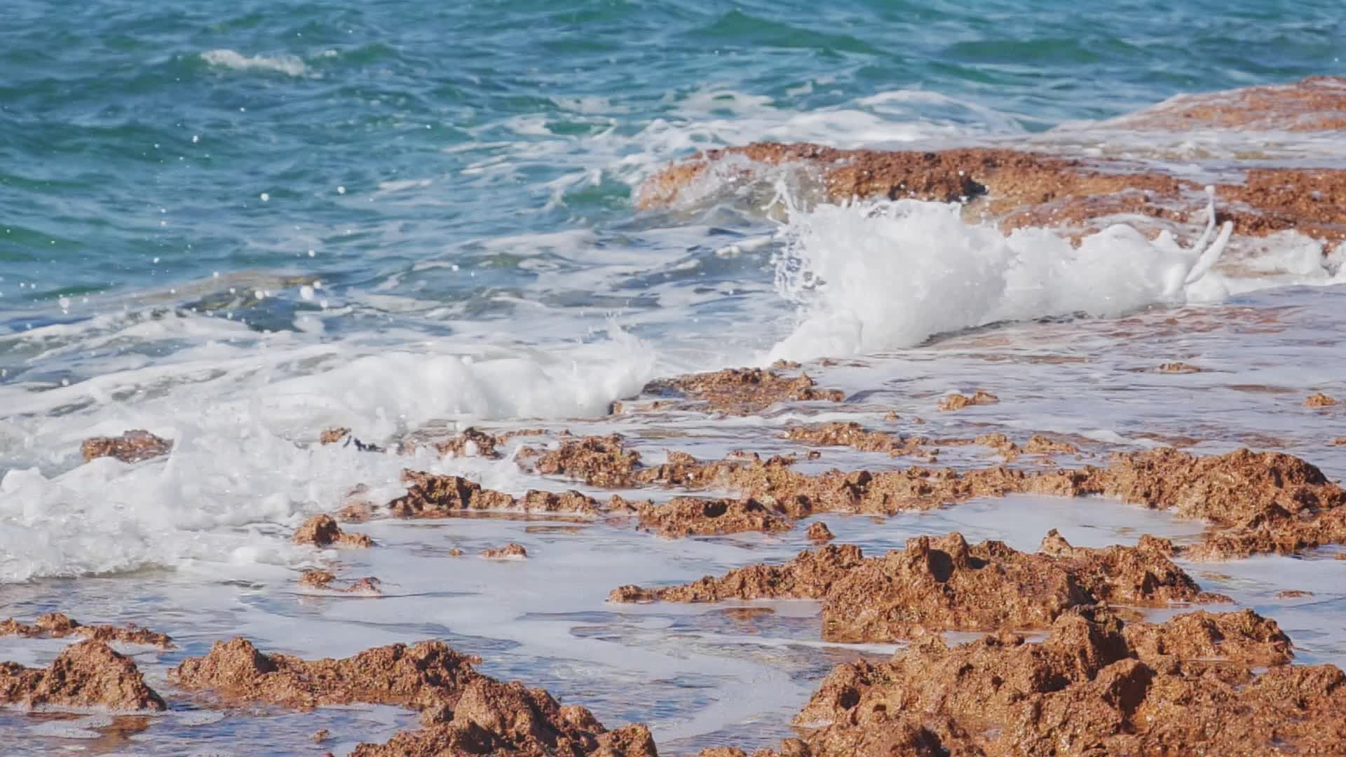 Crashing Waves on Rocky Coastline Free Stock Video Footage, Royalty ...