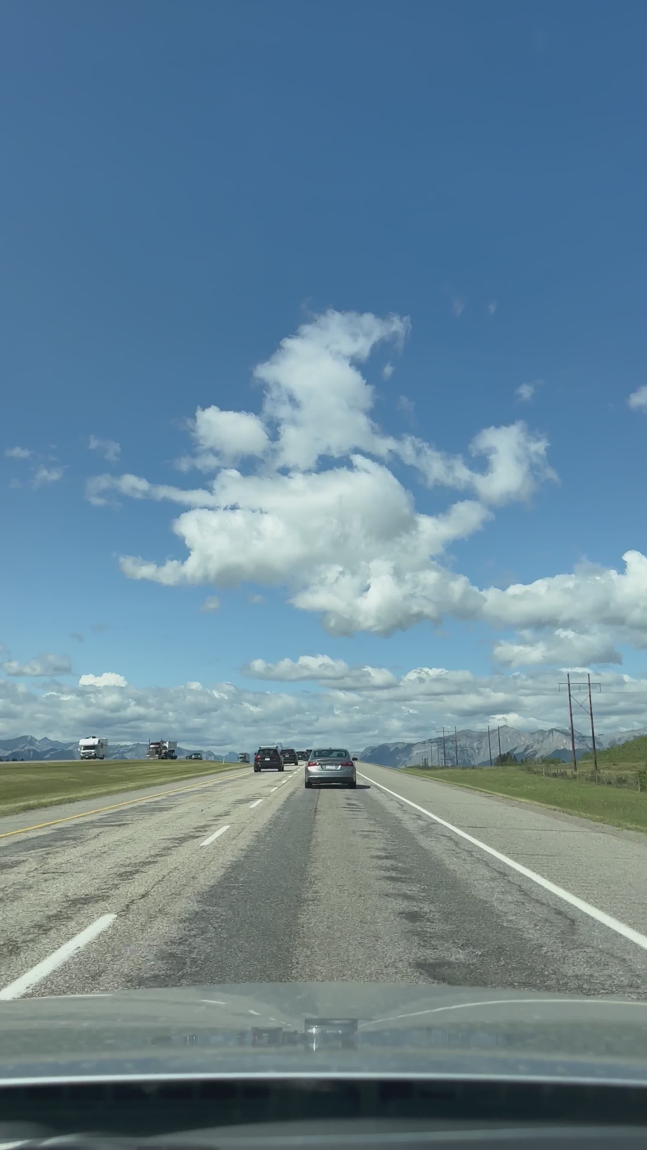Scenic Drive on Open Highway Under Blue Sky Free Stock Video Footage ...